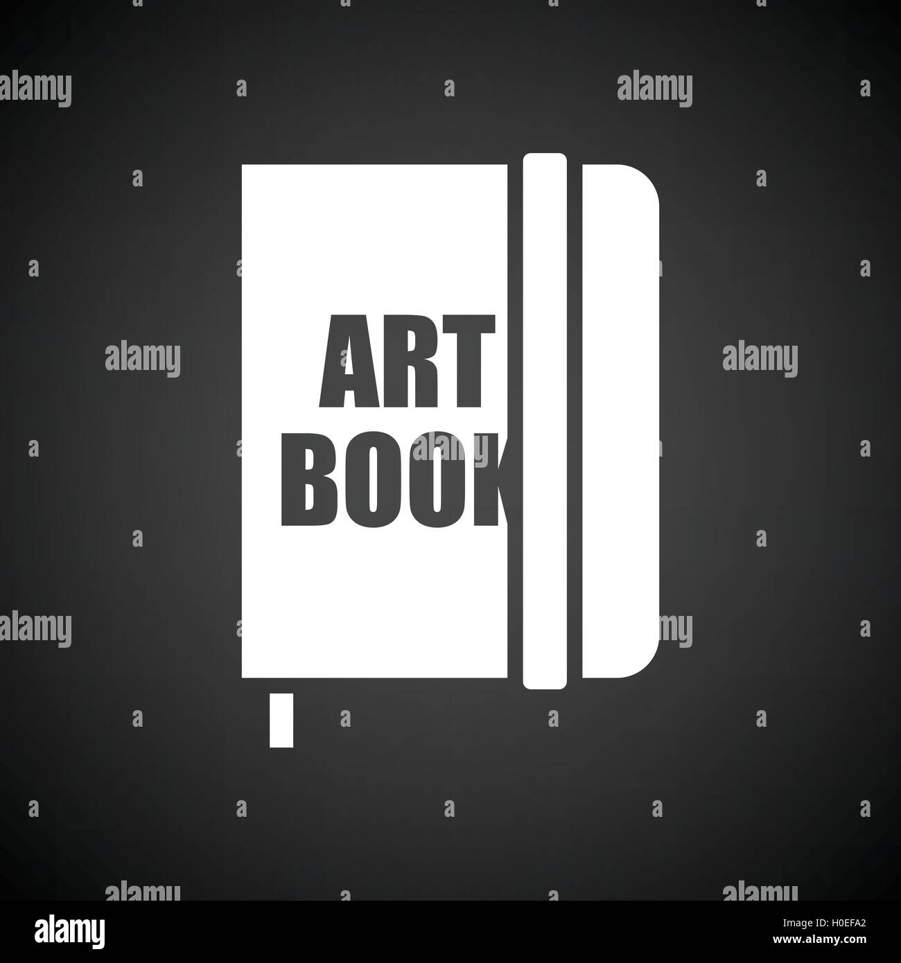 Sketch book icon. Black background with white. Vector illustration ...