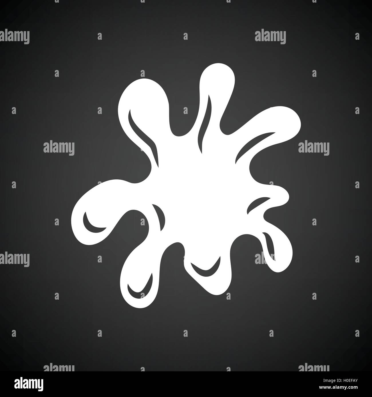 Paint blot icon. Black background with white. Vector illustration Stock ...