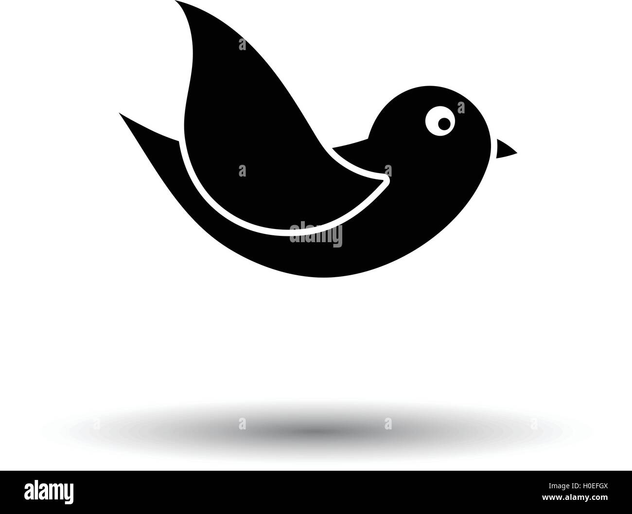 Bird icon. White background with shadow design. Vector illustration ...