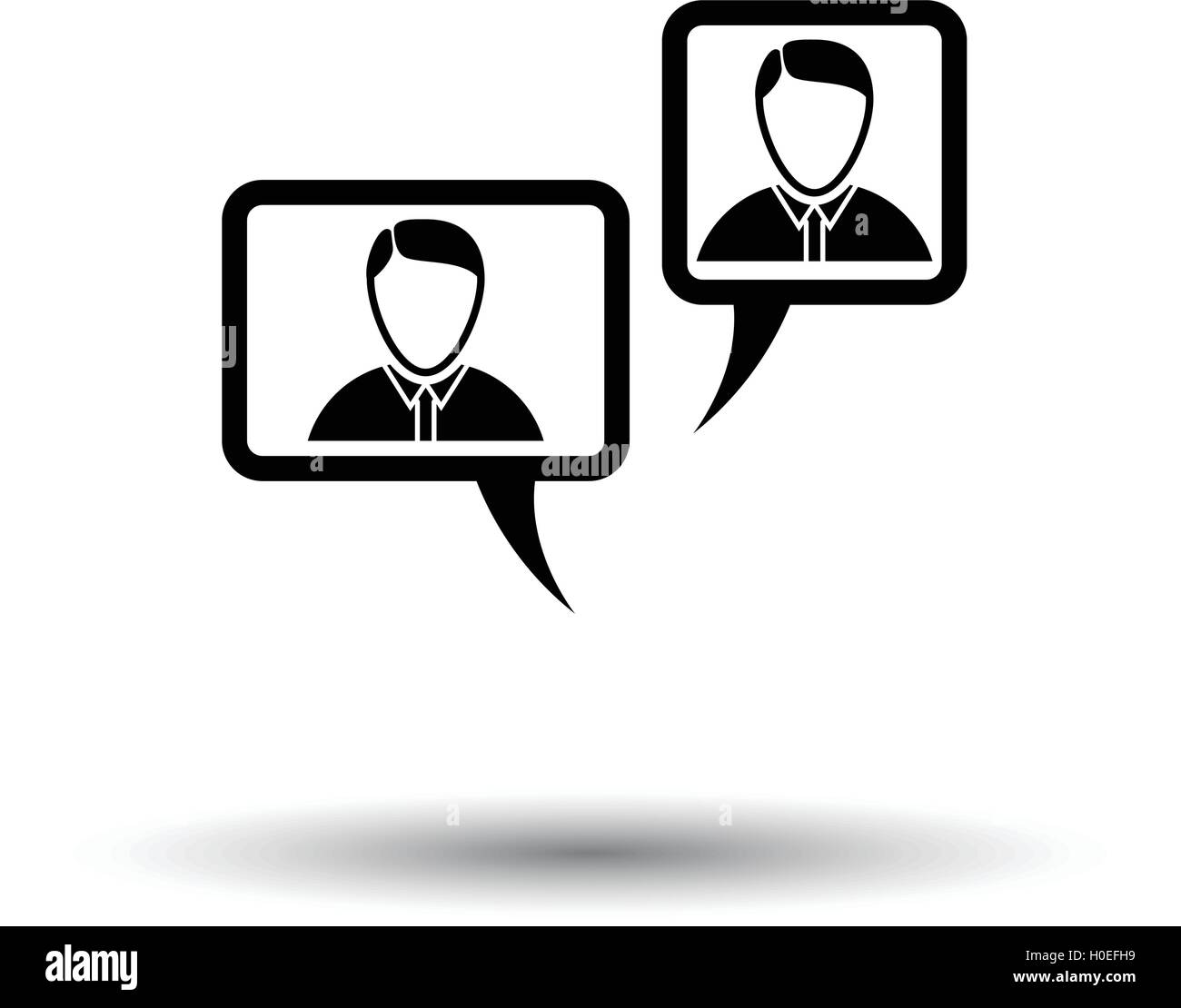 Chat icon. White background with shadow design. Vector illustration ...