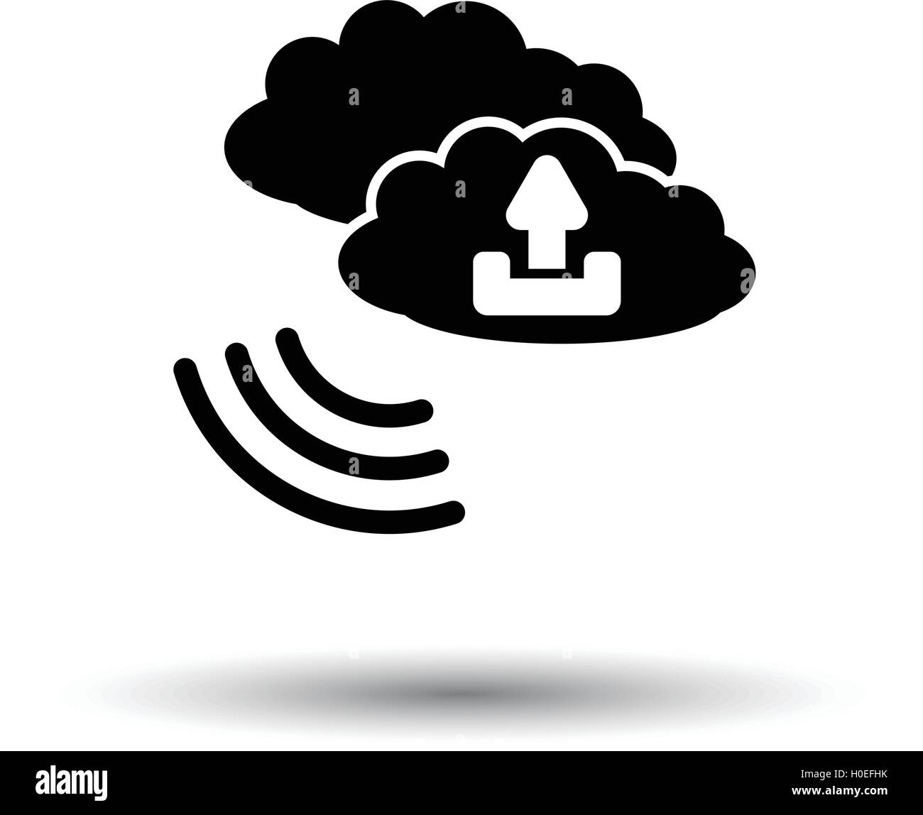 Cloud Connection Icon White Background With Shadow Design Vector