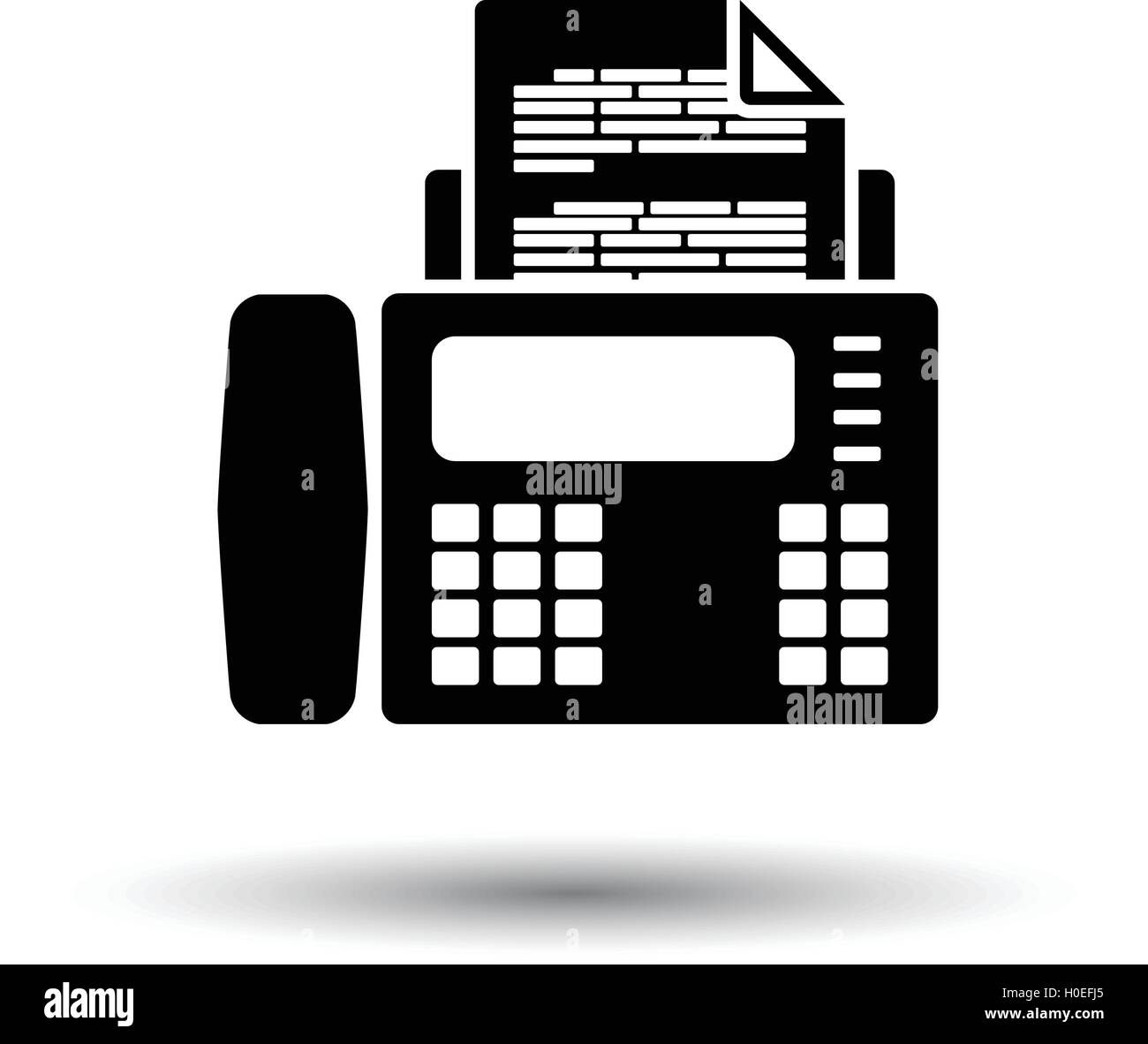 Fax icon. White background with shadow design. Vector illustration ...