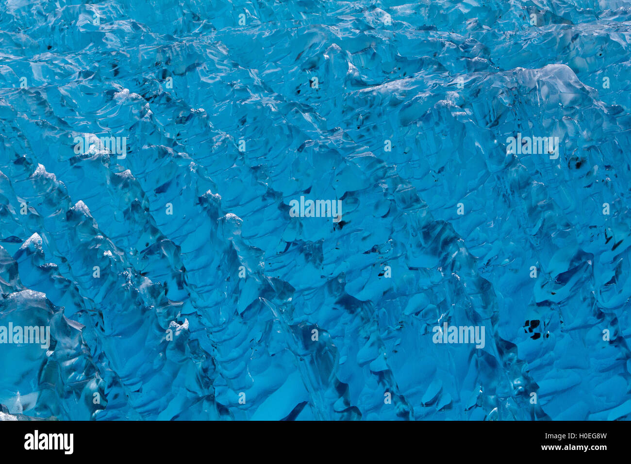 Blue glacial ice from a tidewater glacier in Southeast Alaska Stock ...