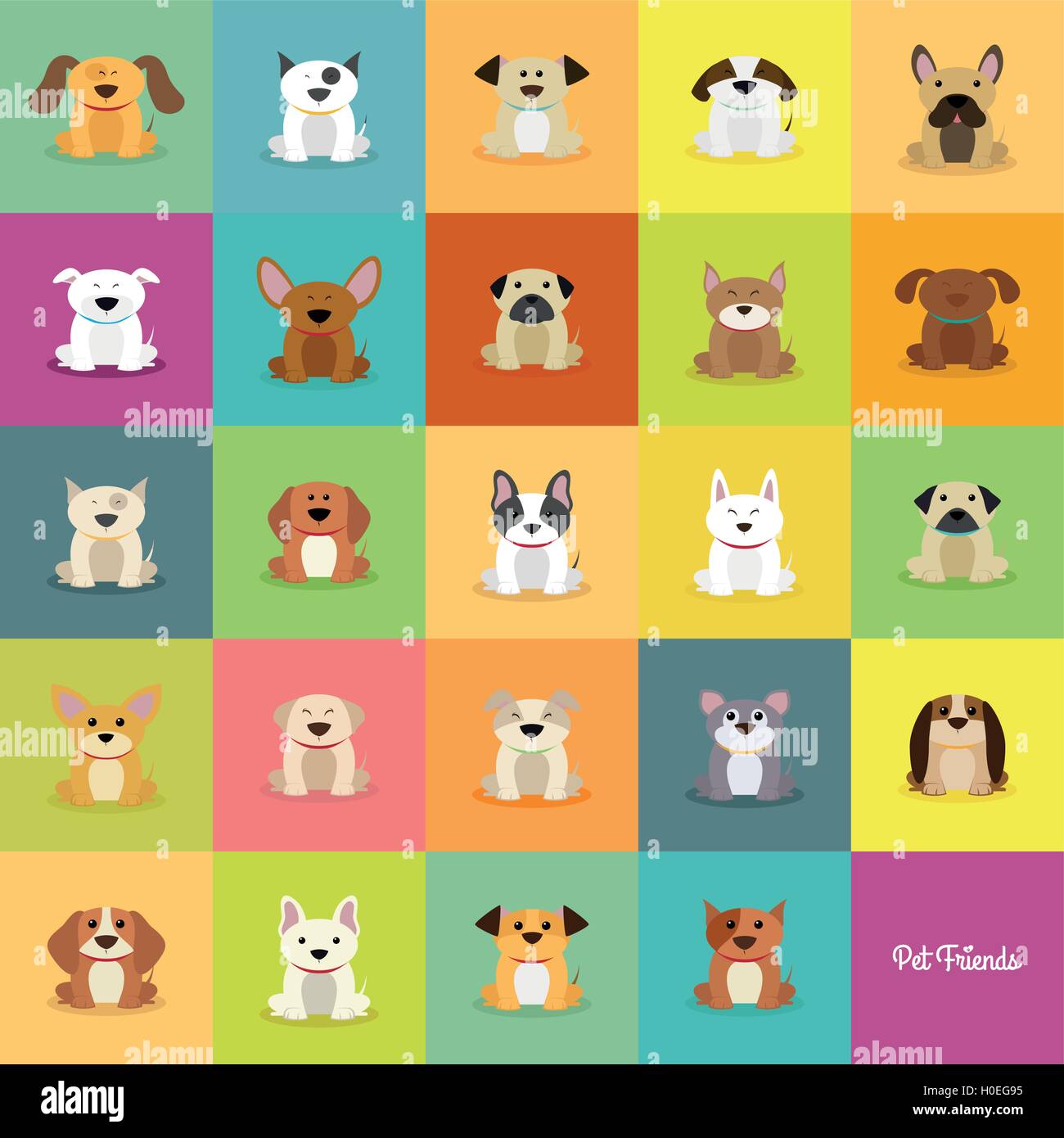 Cute Cartoon Dogs Stock Vector Image & Art - Alamy