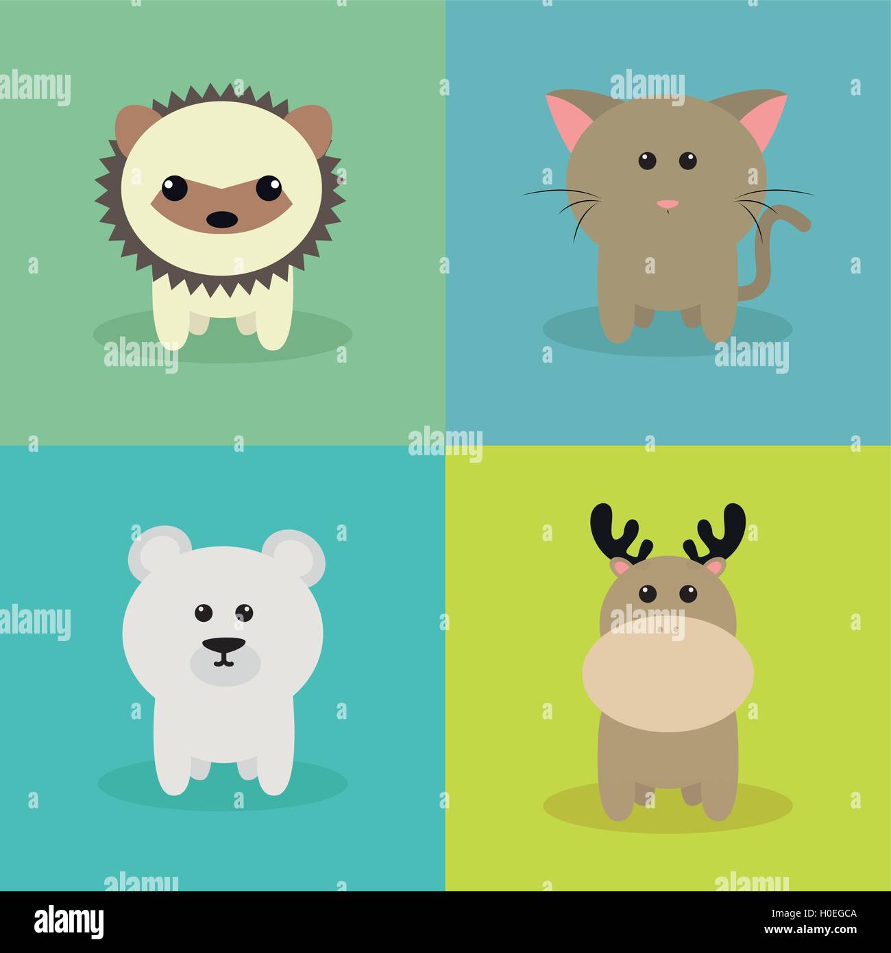 Cute Cartoon Animals Stock Vector Image & Art - Alamy