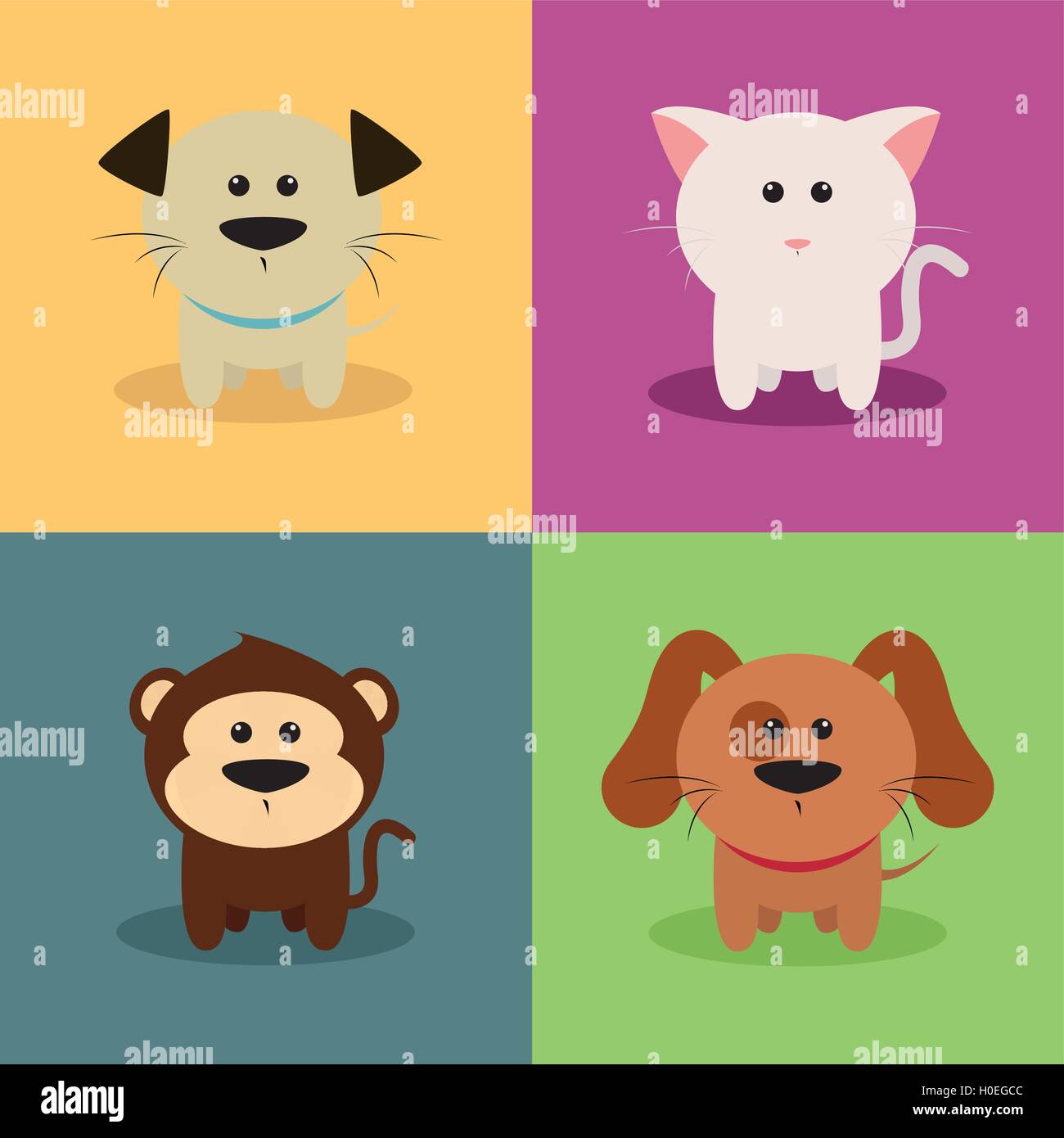 Cute Cartoon Animals Stock Vector Image & Art - Alamy