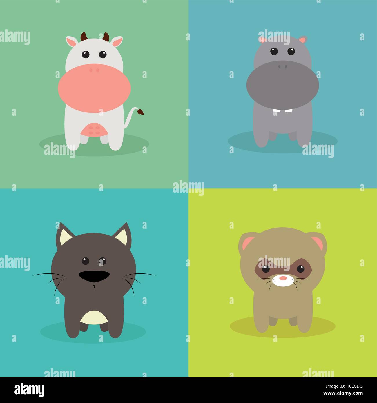 Cute Cartoon Animals Stock Vector Image & Art - Alamy