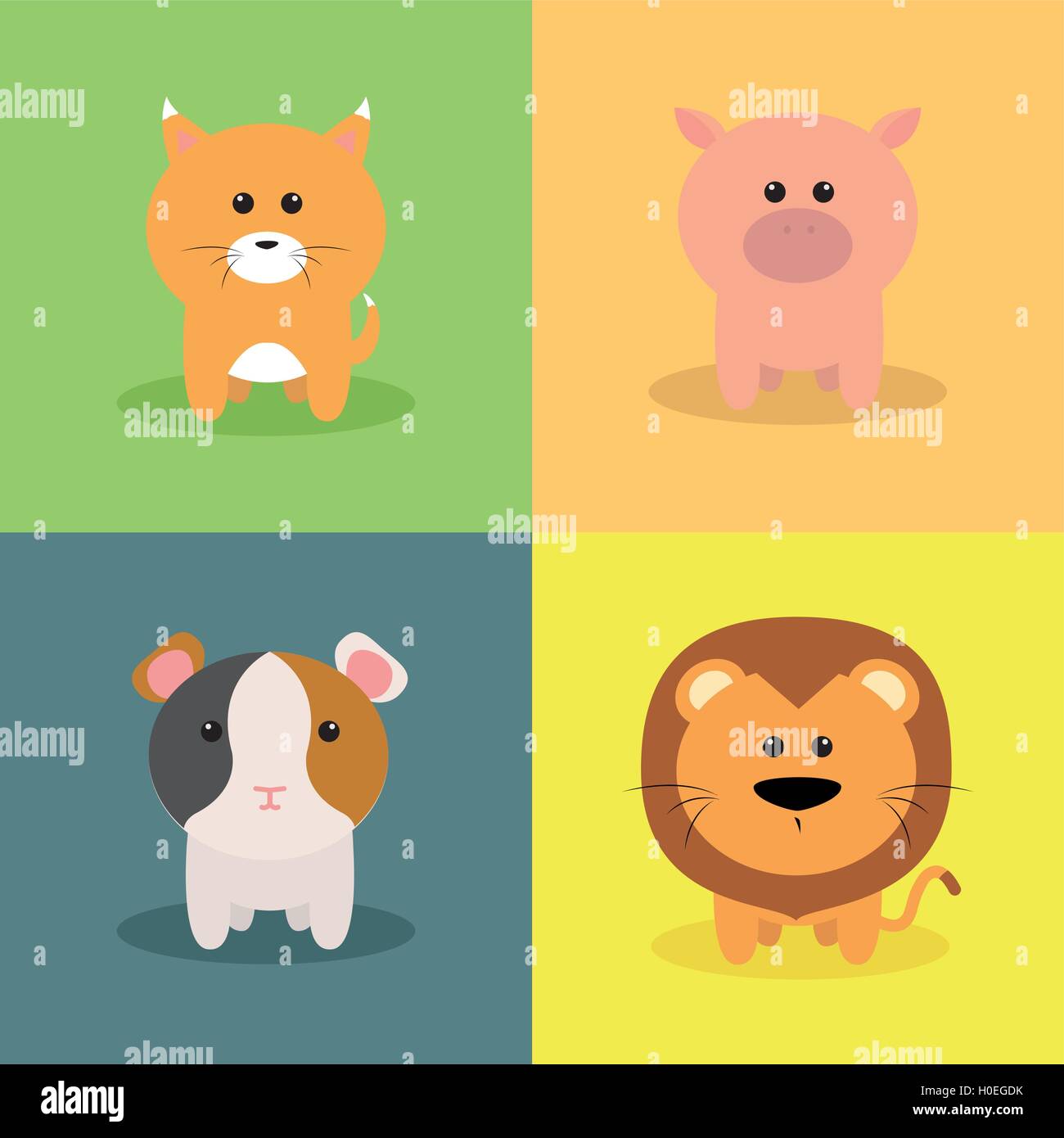 Cute Cartoon Animals Stock Vector Image & Art - Alamy