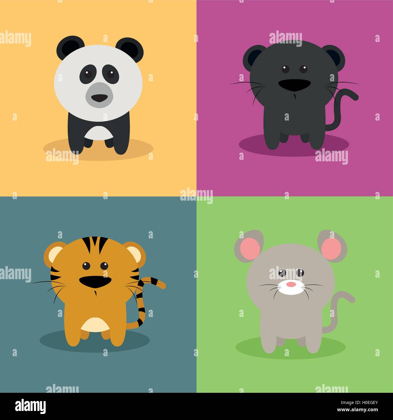 Cute Cartoon Animals Stock Vector Image & Art - Alamy