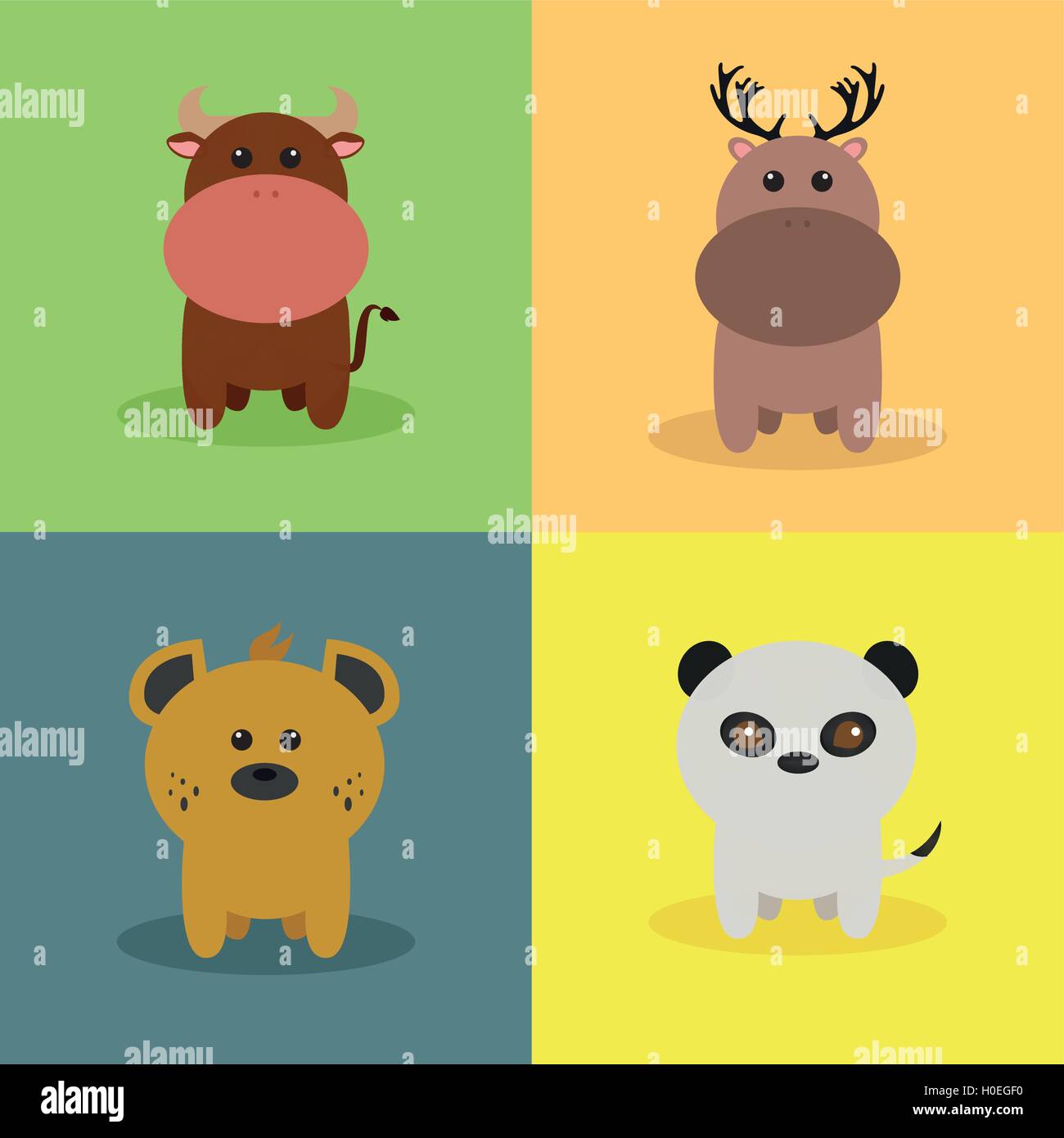 Cute Cartoon Animals Stock Vector Image & Art - Alamy