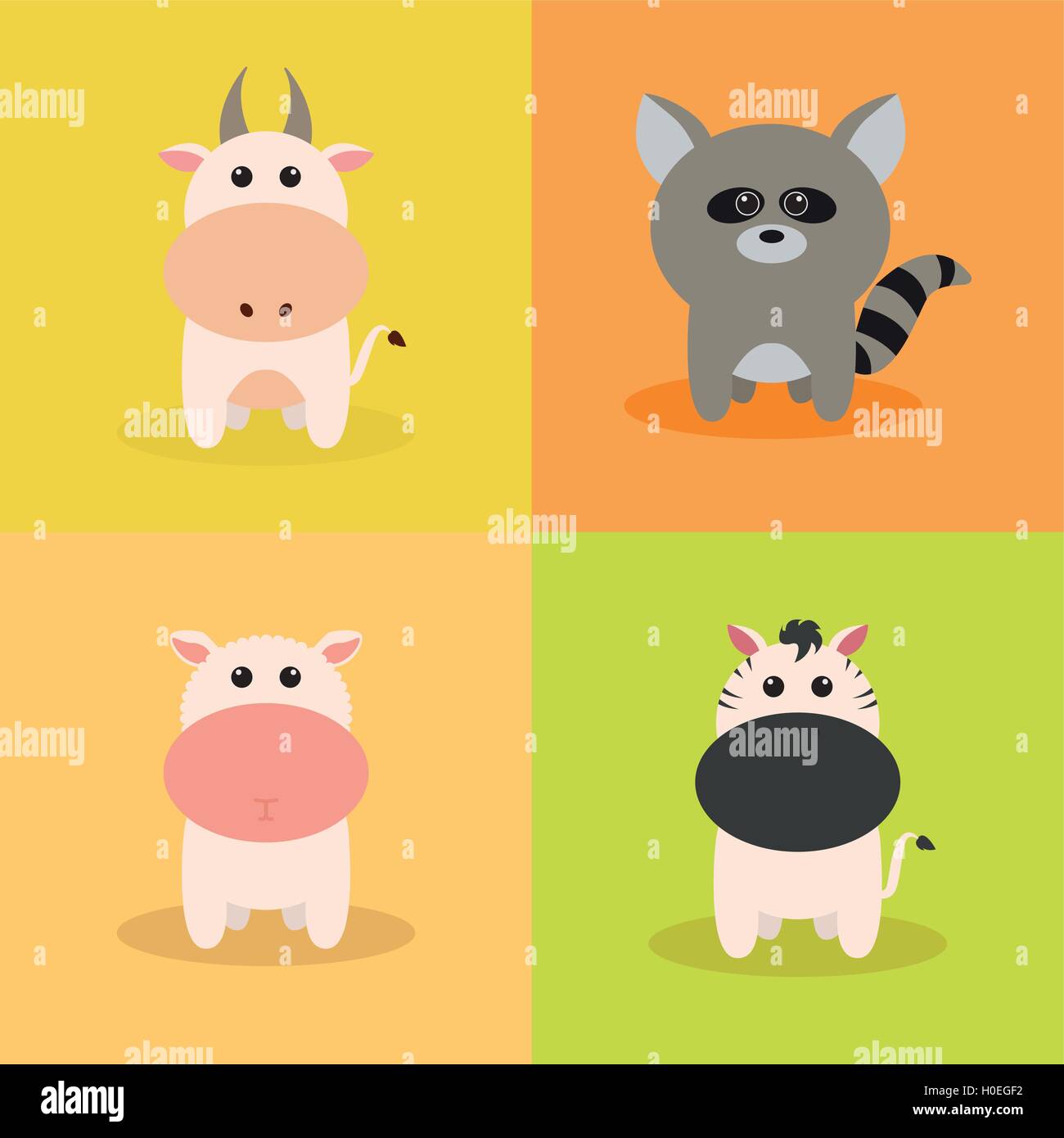 Cute Cartoon Animals Stock Vector Image & Art - Alamy