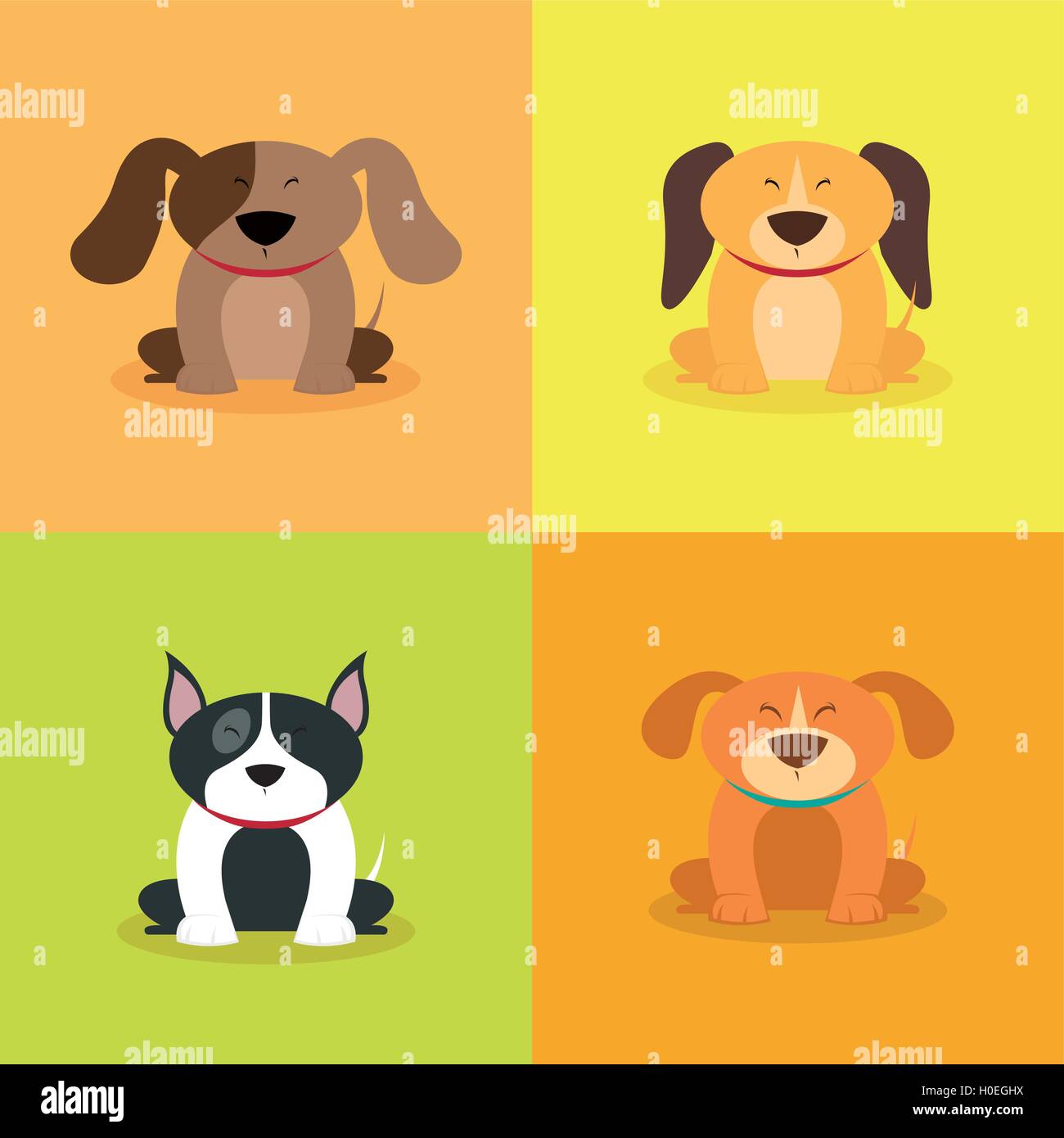 Cute Cartoon Dogs Stock Vector Image & Art - Alamy