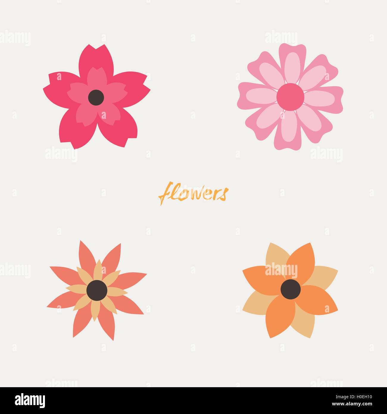 Abstract cute flowers Stock Vector Image & Art - Alamy