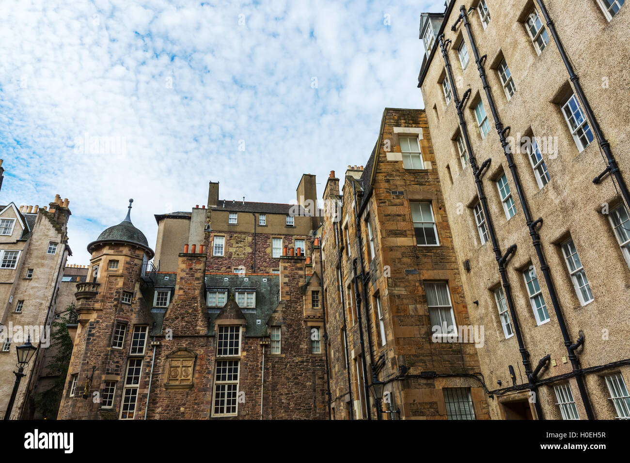 medieval buildings at Lady Stairs Close in Edinburgh, Scotland Stock ...