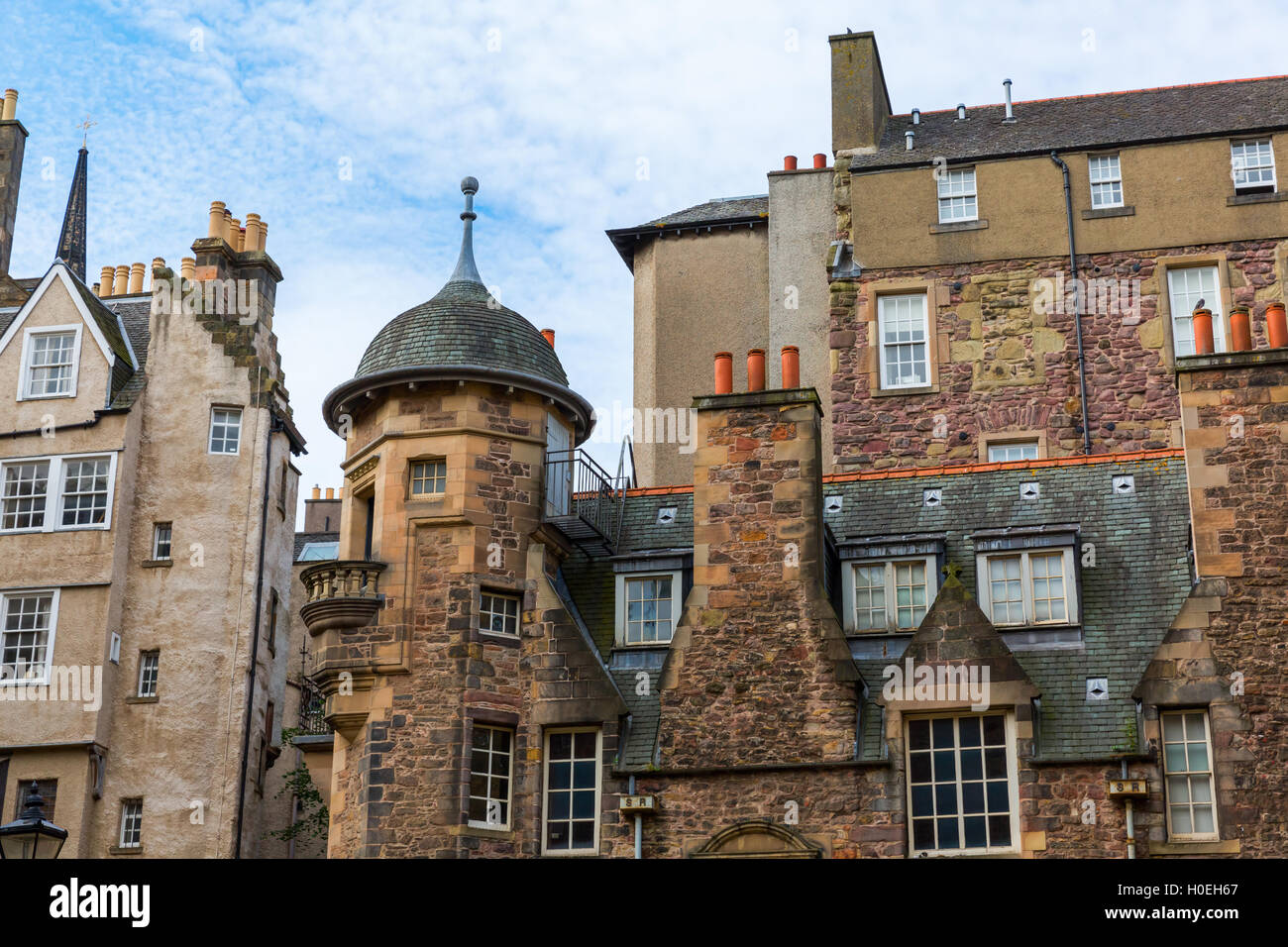 medieval buildings at Lady Stairs Close in Edinburgh, Scotland Stock ...