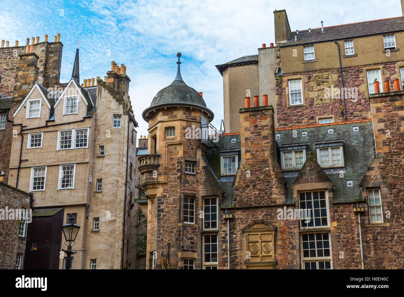 medieval buildings at Lady Stairs Close in Edinburgh, Scotland Stock ...
