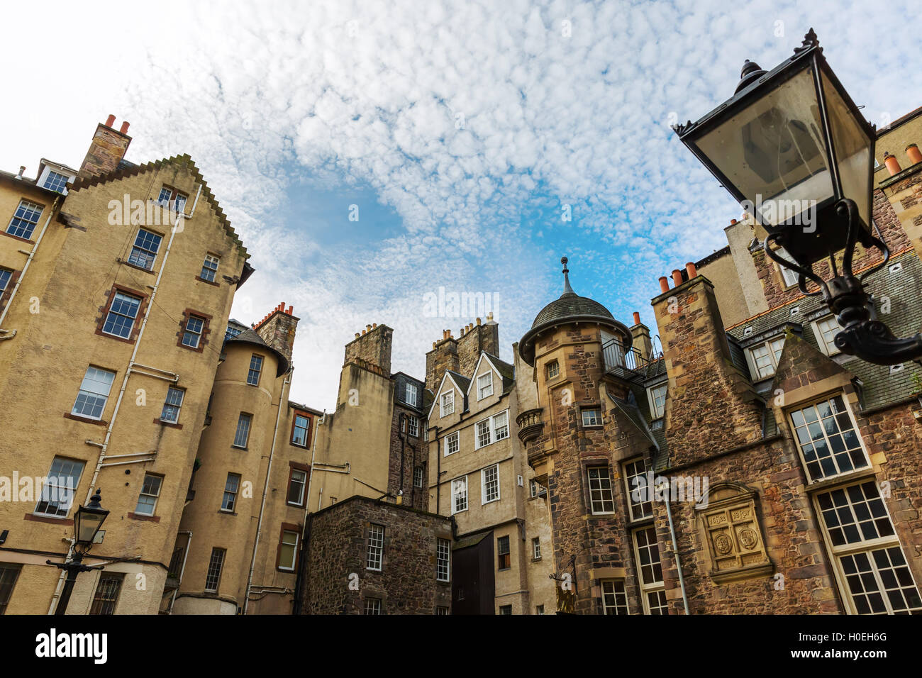 medieval buildings at Lady Stairs Close in Edinburgh, Scotland Stock ...