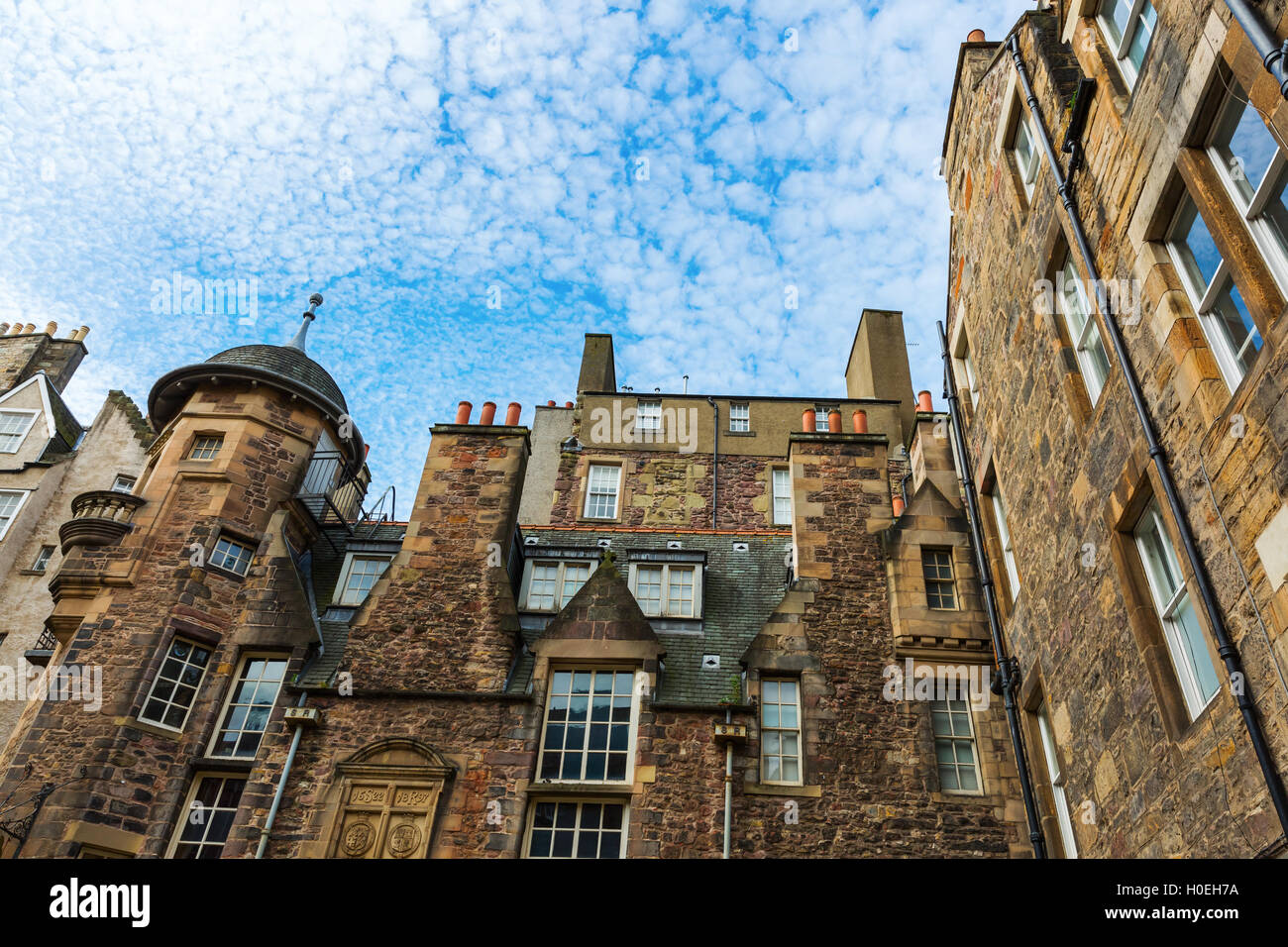 medieval buildings at Lady Stairs Close in Edinburgh, Scotland Stock ...