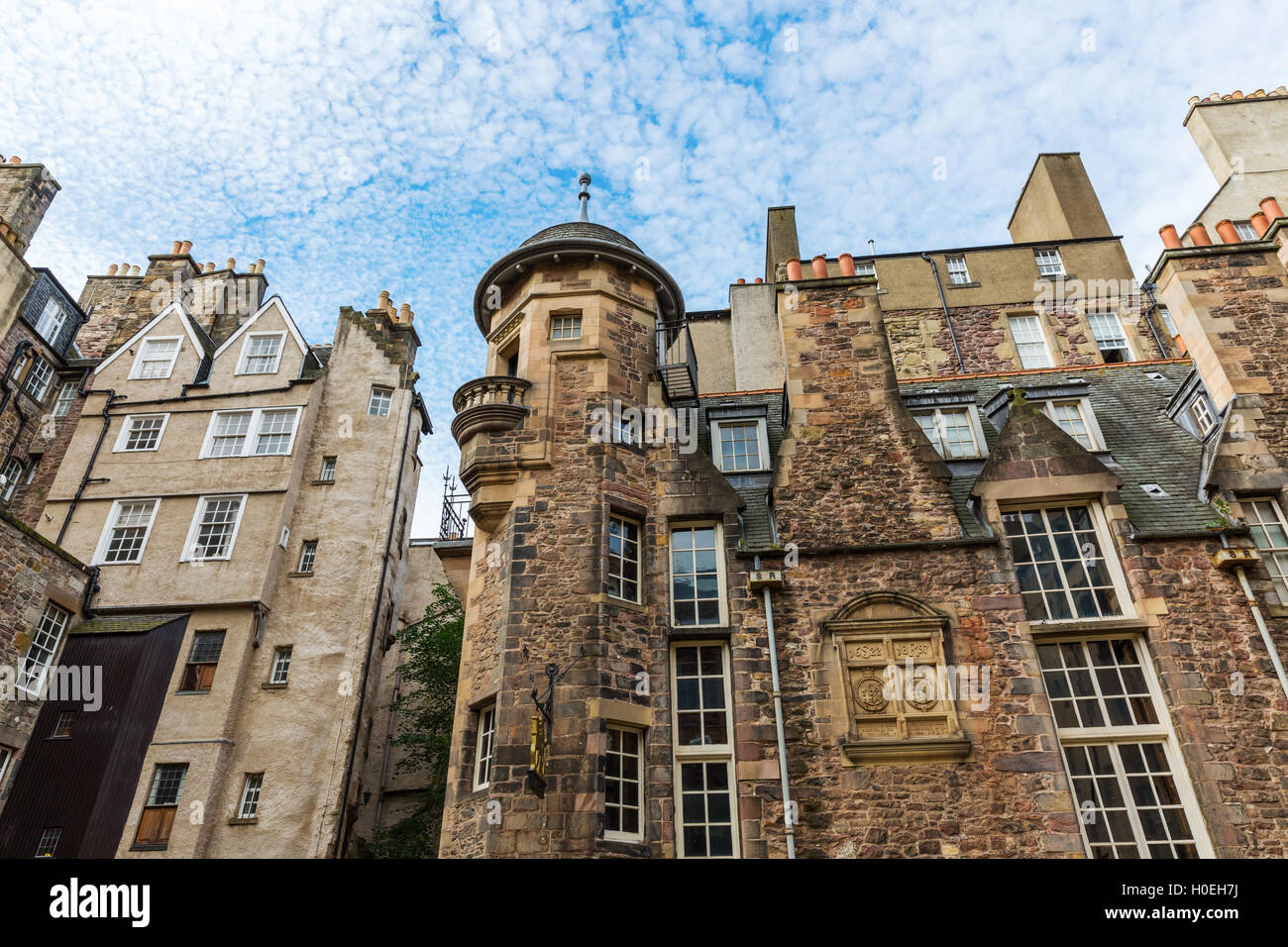 medieval buildings at Lady Stairs Close in Edinburgh, Scotland Stock ...