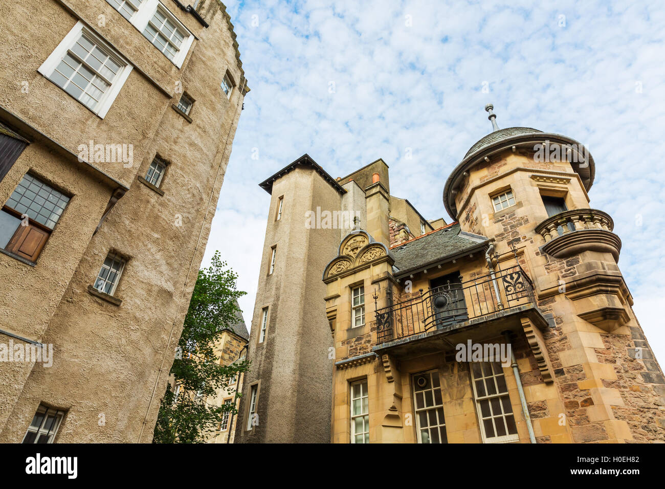 medieval buildings at Lady Stairs Close in Edinburgh, Scotland Stock ...