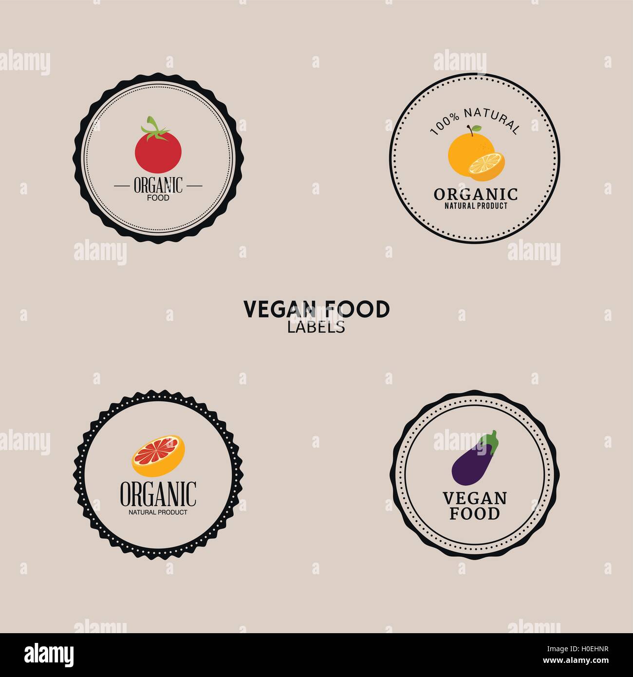 vegan food labels Stock Vector Image & Art - Alamy