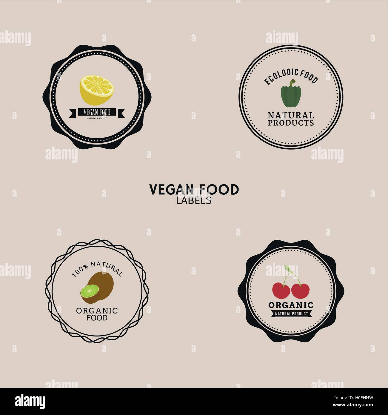 vegan food labels Stock Vector Image & Art - Alamy