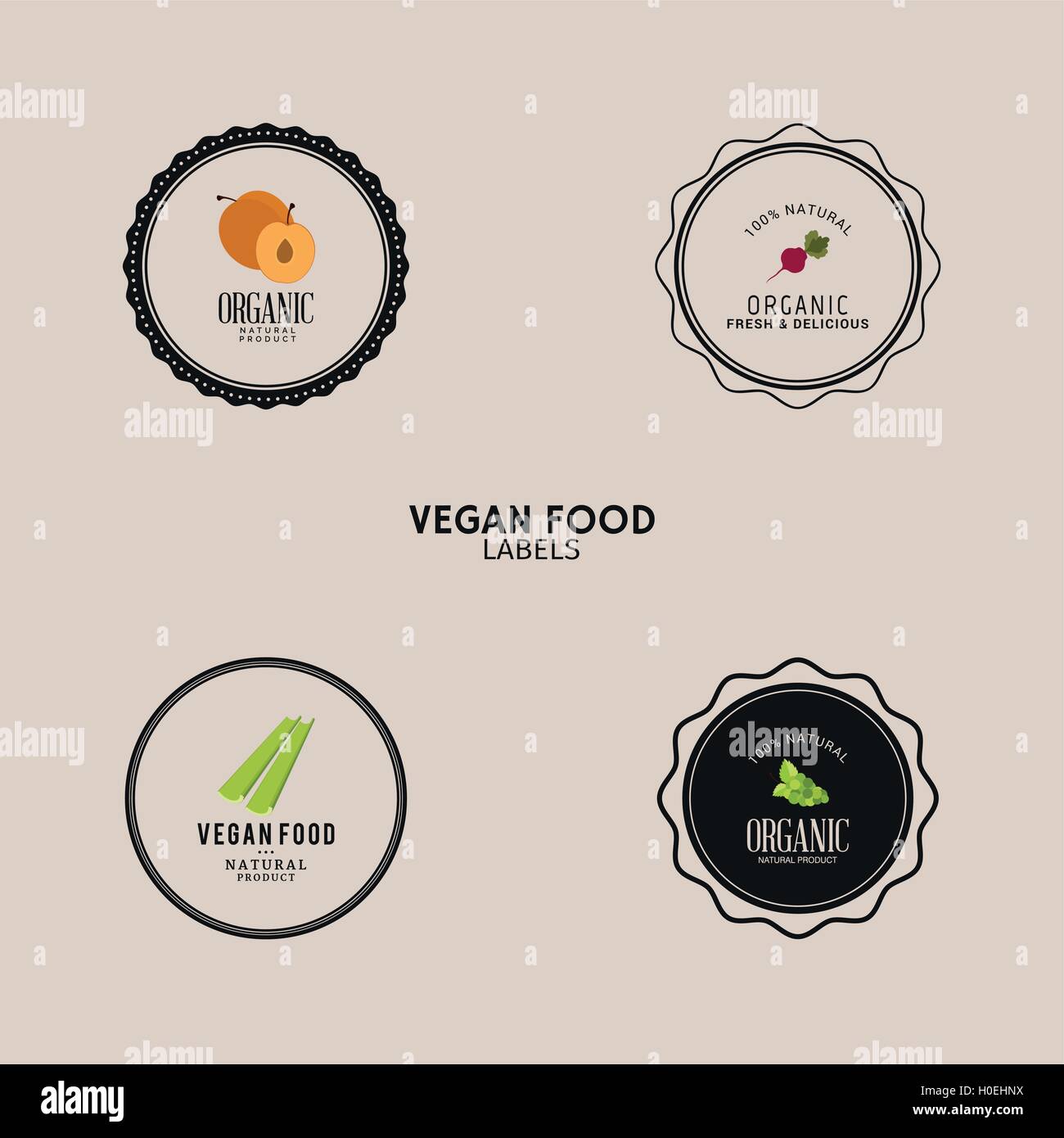 vegan food labels Stock Vector Image & Art - Alamy