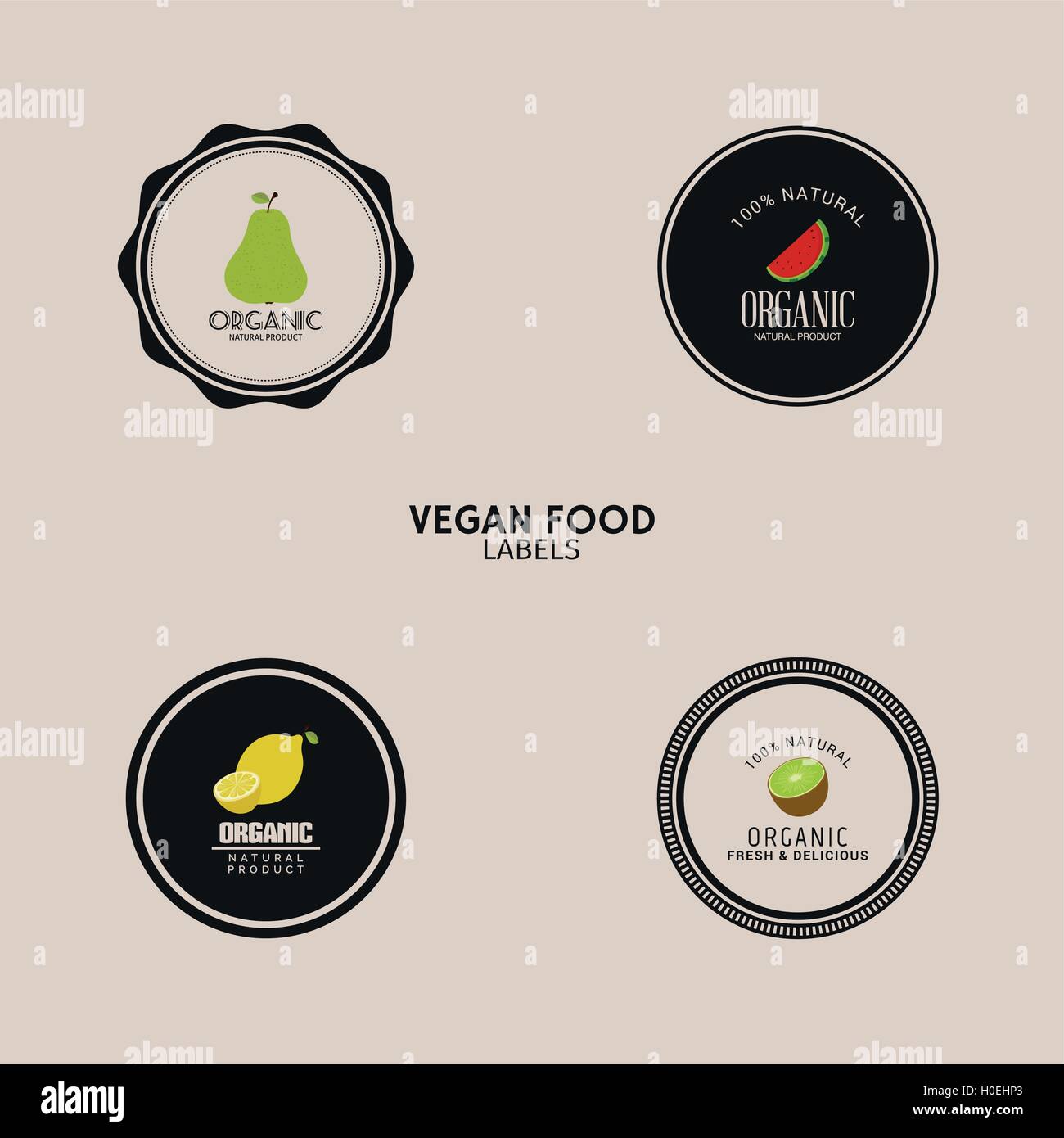 vegan food labels Stock Vector Image & Art - Alamy