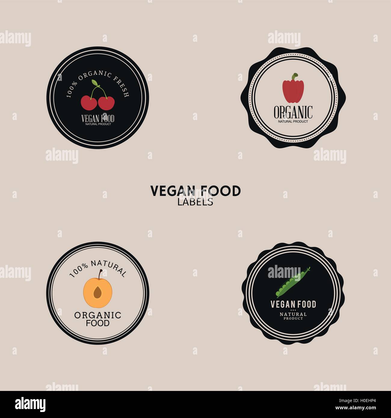 vegan food labels Stock Vector Image & Art - Alamy