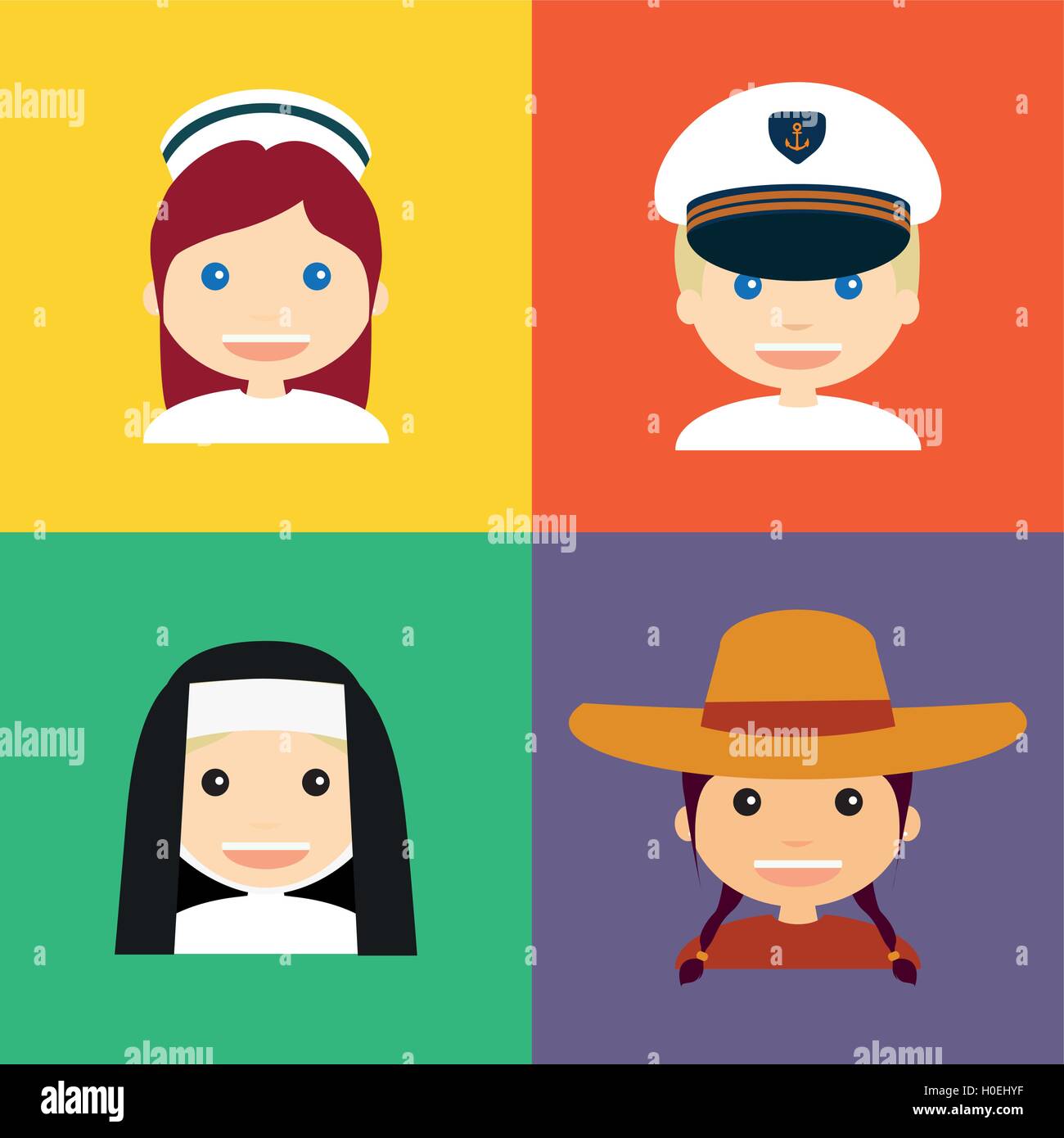 Abstract Profession Avatars Stock Vector Image & Art - Alamy