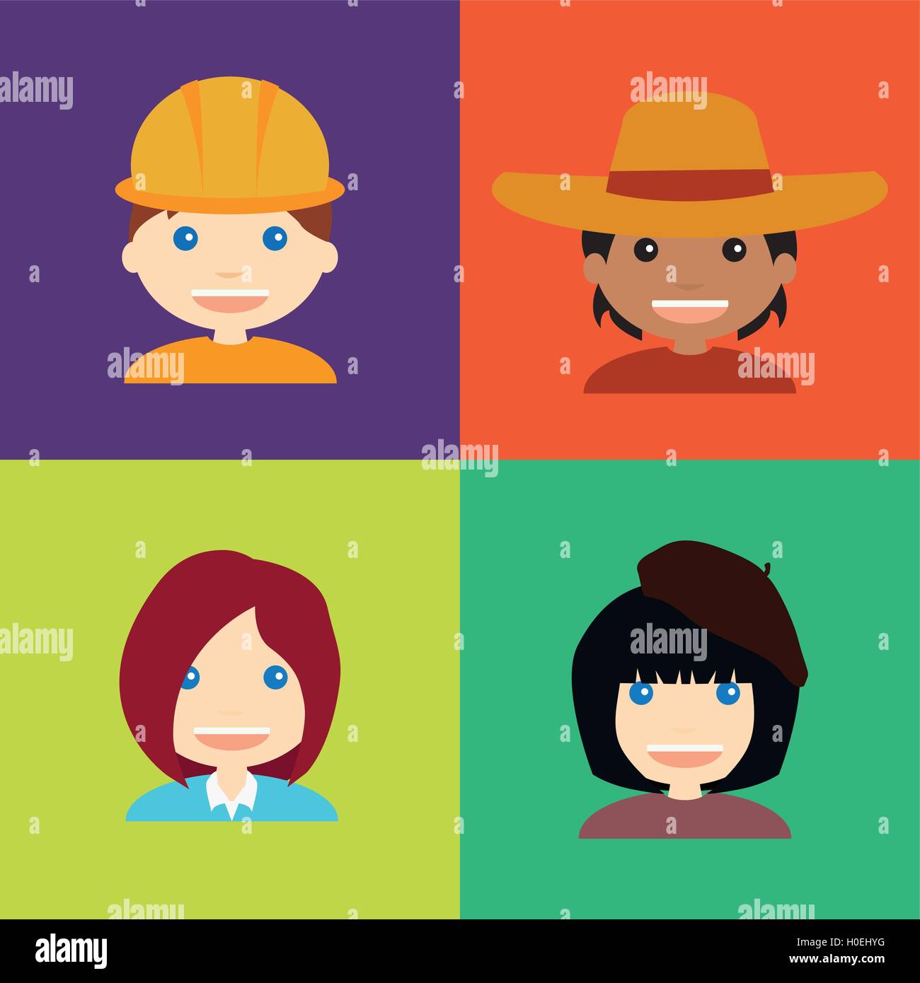 Abstract Profession Avatars Stock Vector Image & Art - Alamy
