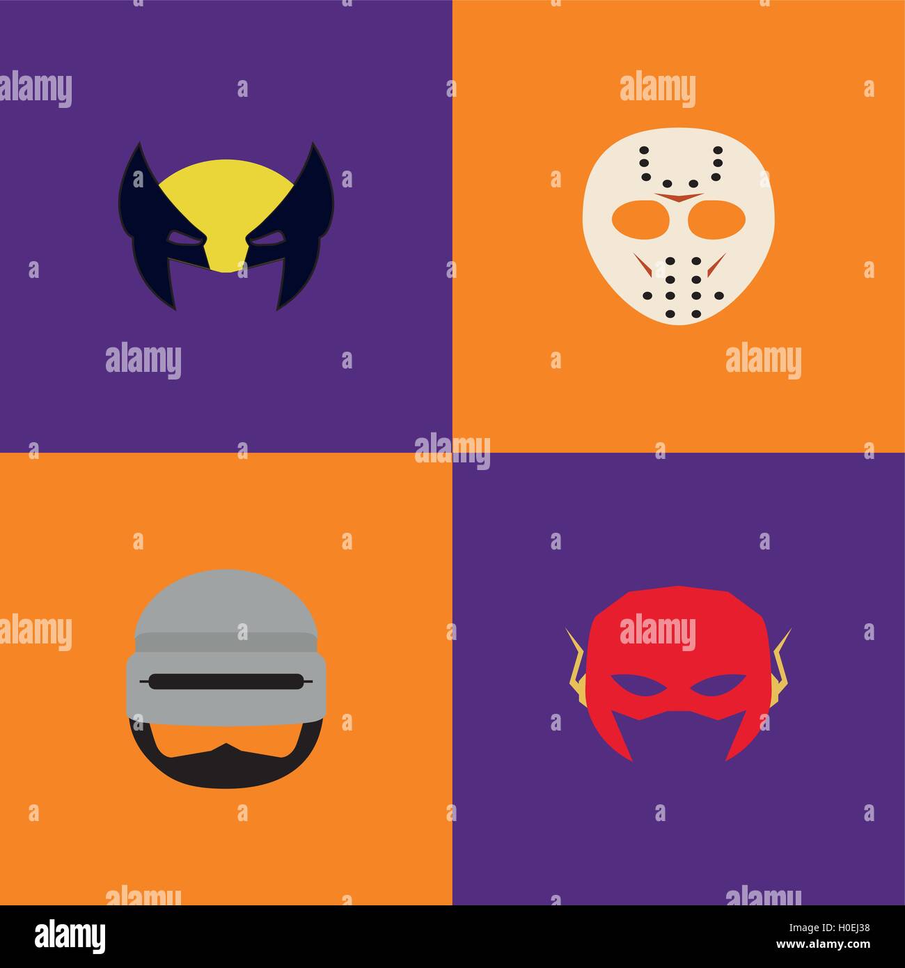 Halloween Costume Masks Stock Vector Image & Art - Alamy
