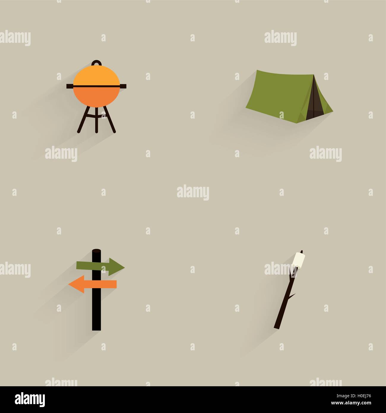 Tent camping in wilderness Stock Vector Images - Alamy