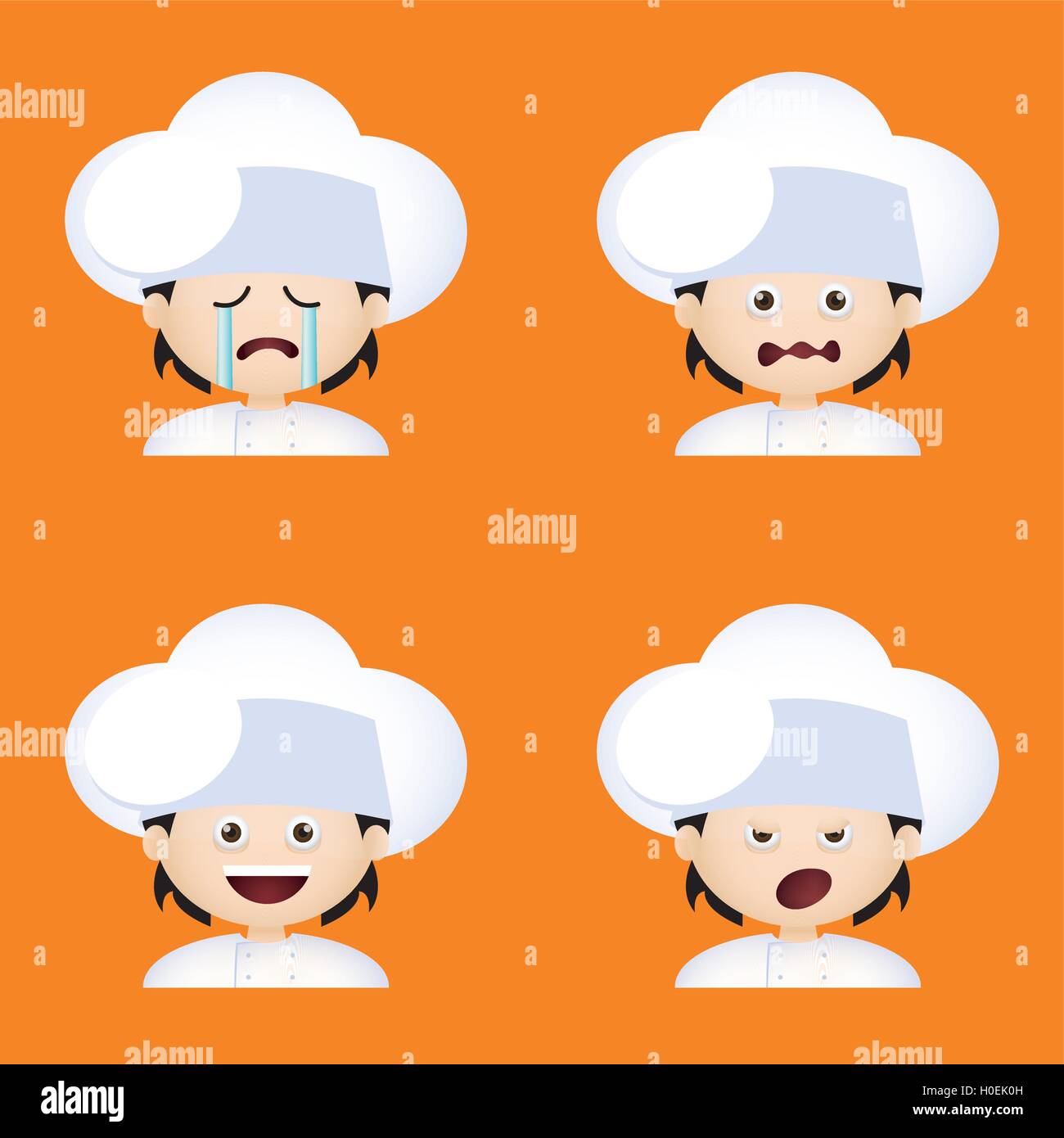 Chef Expressions Faces Stock Vector Image & Art - Alamy