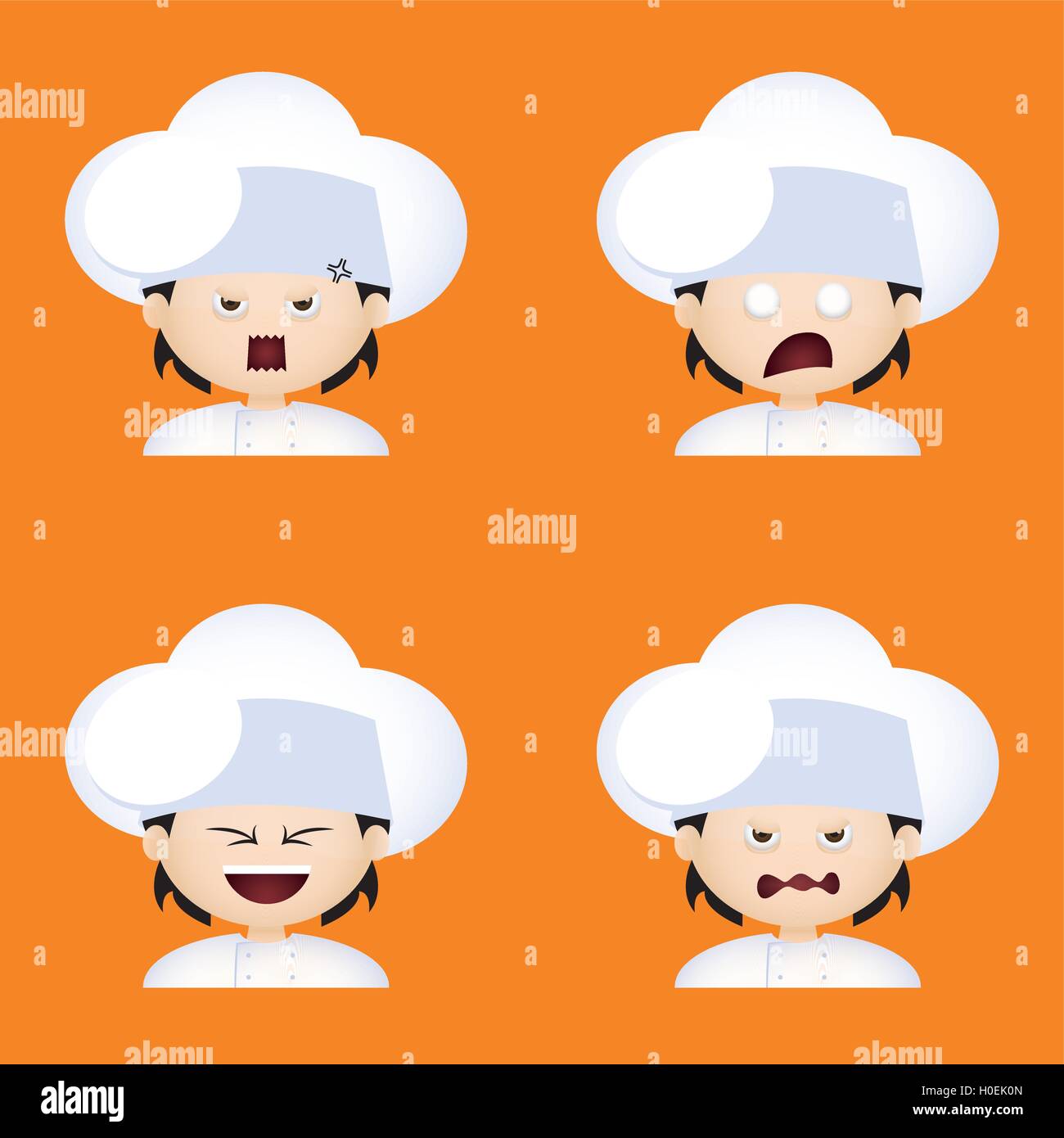 Chef Expressions Faces Stock Vector Image & Art - Alamy