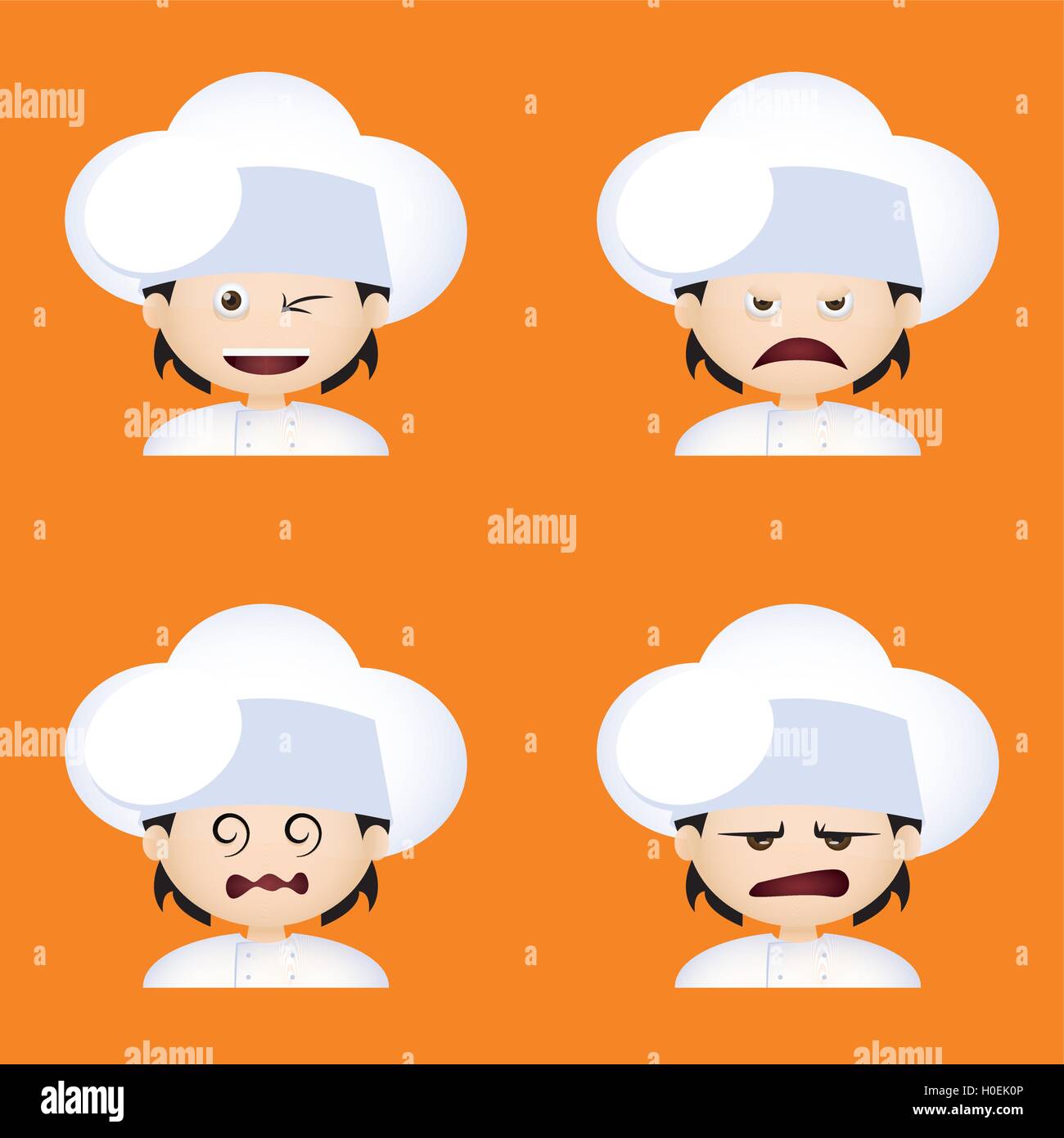 Chef Expressions Faces Stock Vector Image & Art - Alamy
