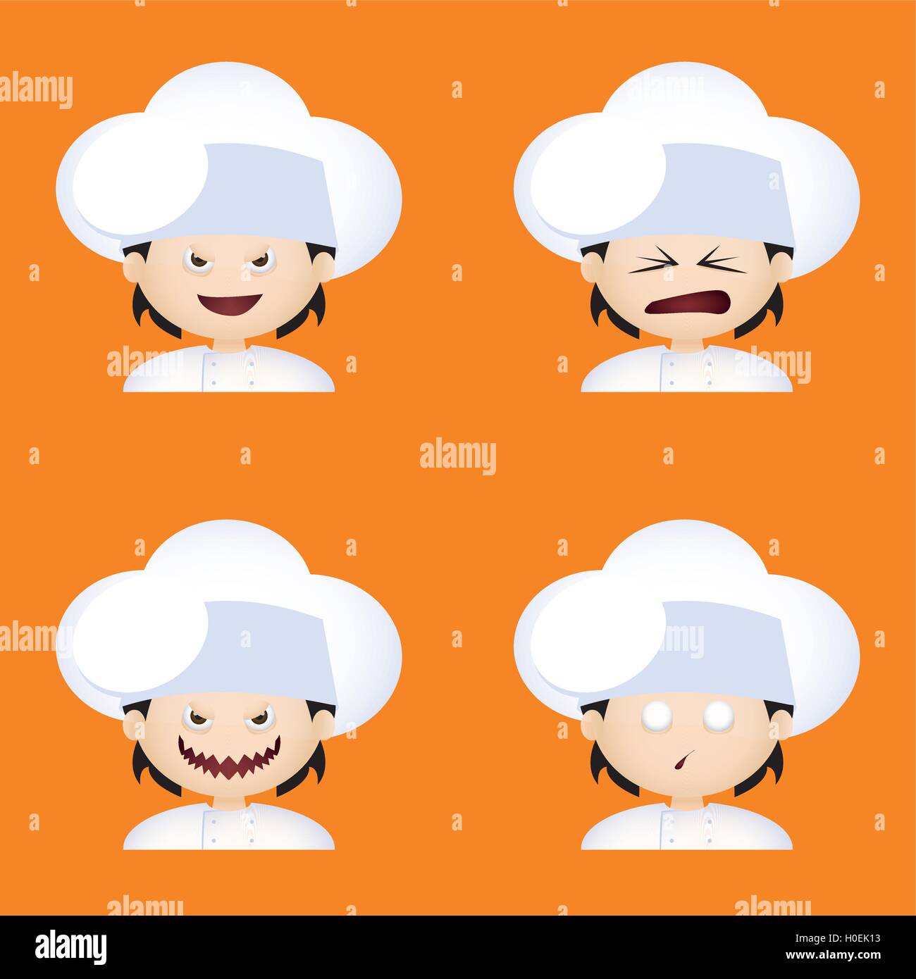 Chef Expressions Faces Stock Vector Image & Art - Alamy