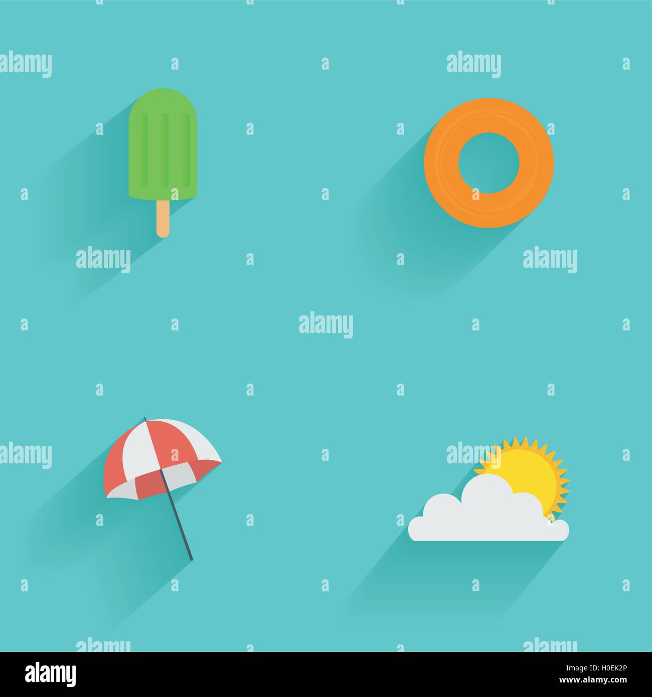 Summer Vacation Objects Stock Vector Image & Art - Alamy