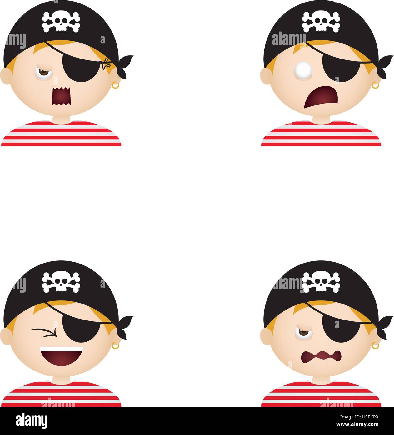 Pirate Facial Expressions Stock Vector Image & Art - Alamy