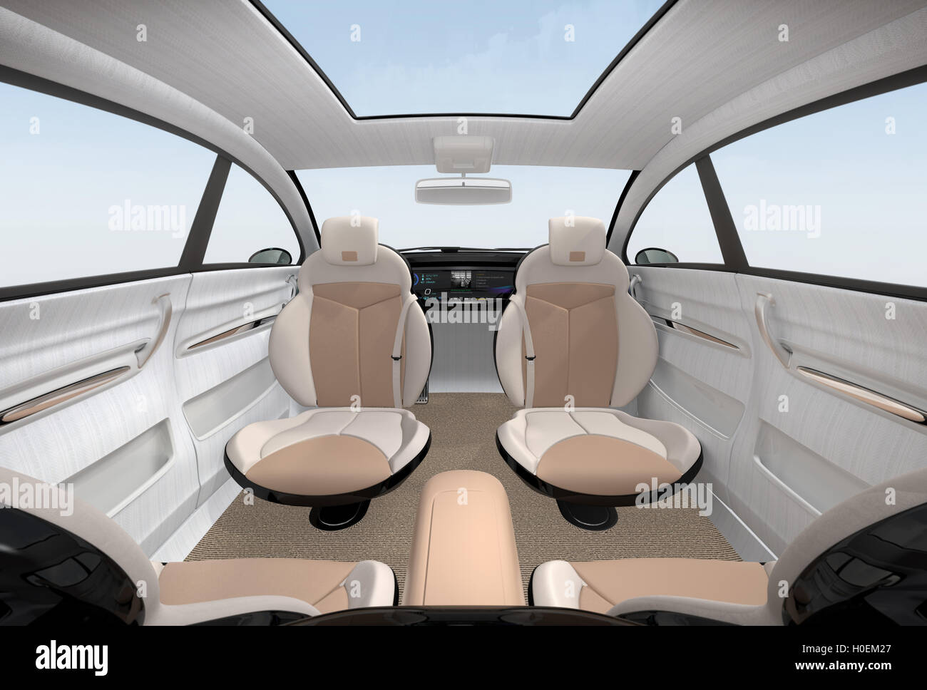 Self-driving SUV interior concept. 3D rendering image Stock Photo - Alamy