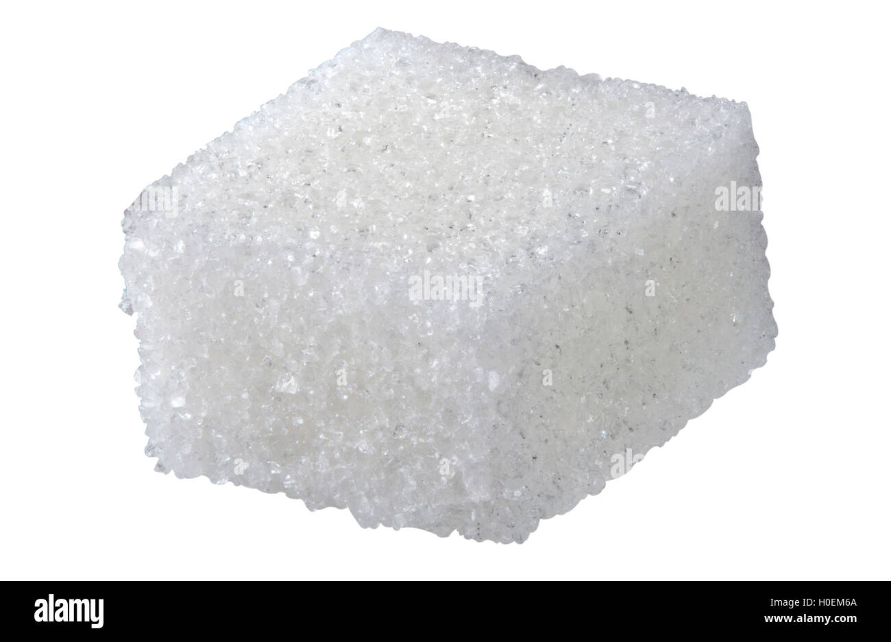 One sugar cube. The image is a cut out, isolated on a white background, with a clipping path ...