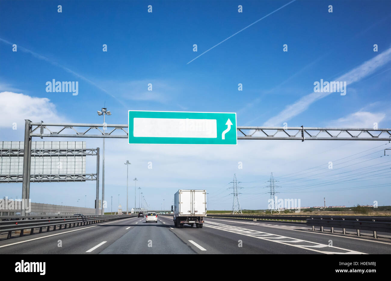 Highway traffic signs arrow hi-res stock photography and images - Alamy