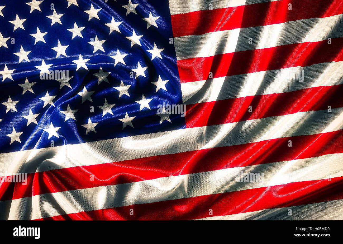 American Flag - waving fabric Stock Photo - Alamy