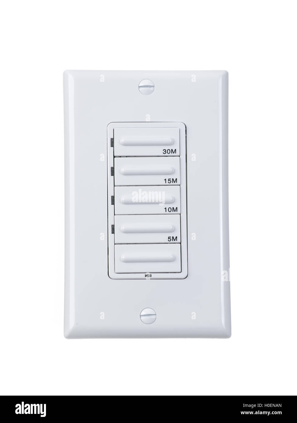 Timer switch plate isolated on white Stock Photo - Alamy