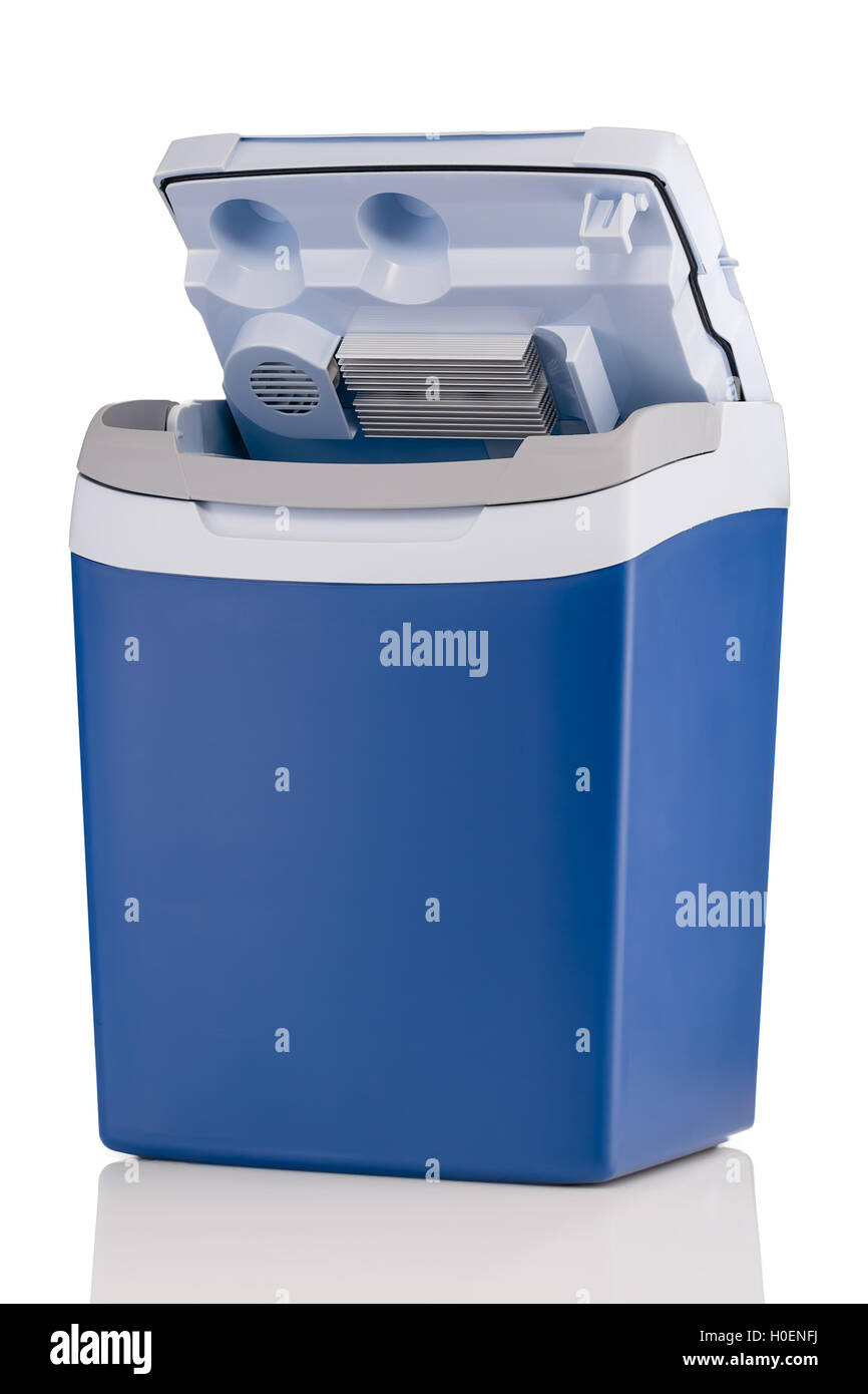 Electric cooler with open top isolated on white background Stock Photo ...