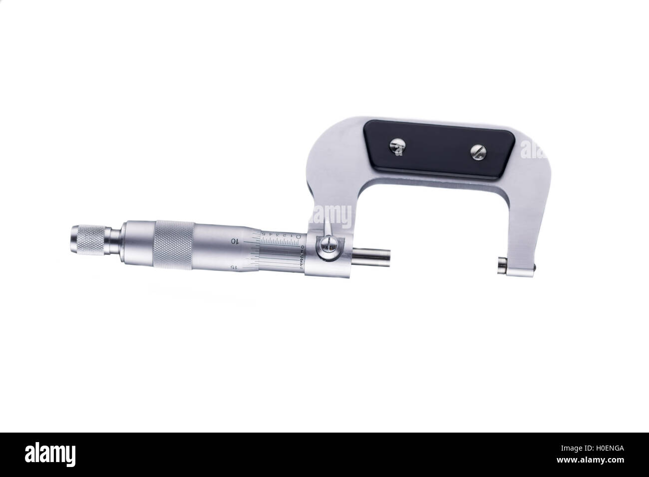 Open micrometer side view isolated on white background Stock Photo - Alamy