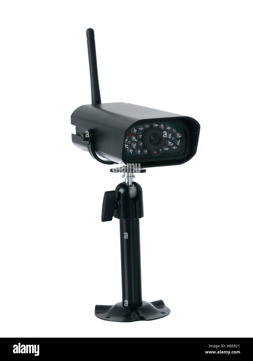 Wireless surveillance camera isolated on white background Stock Photo ...