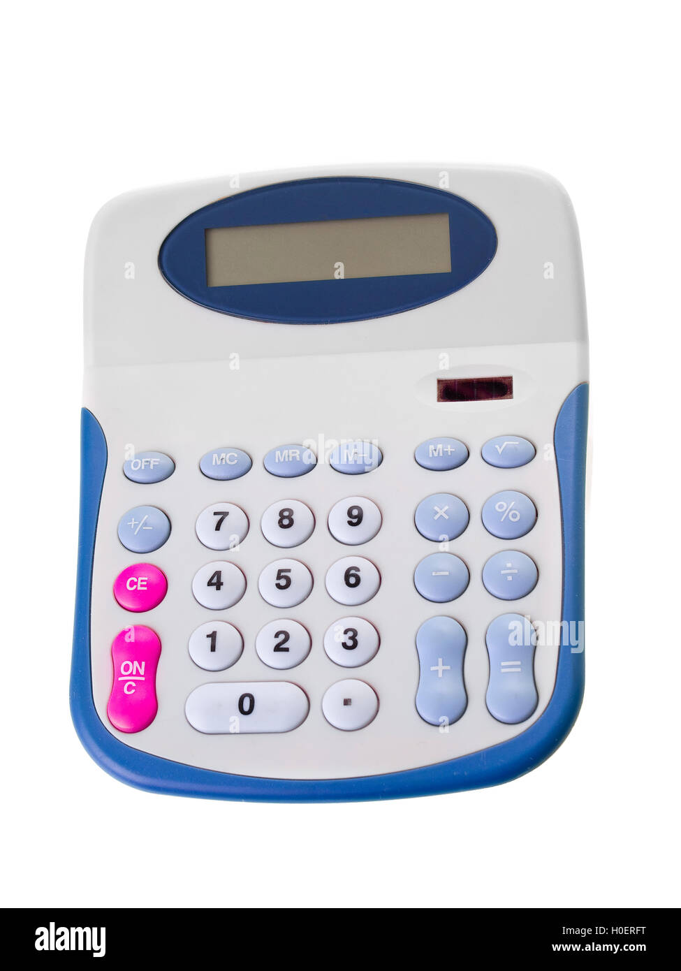 Purple calculator isolated on white background Stock Photo - Alamy