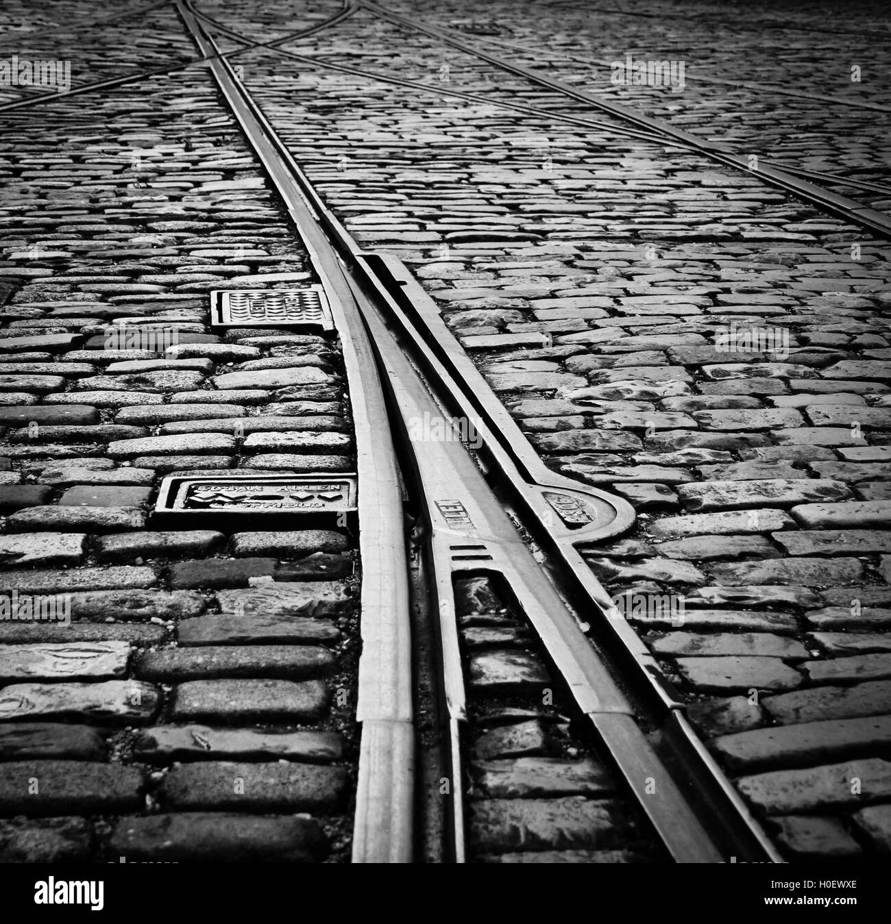 Tram track hi-res stock photography and images - Alamy