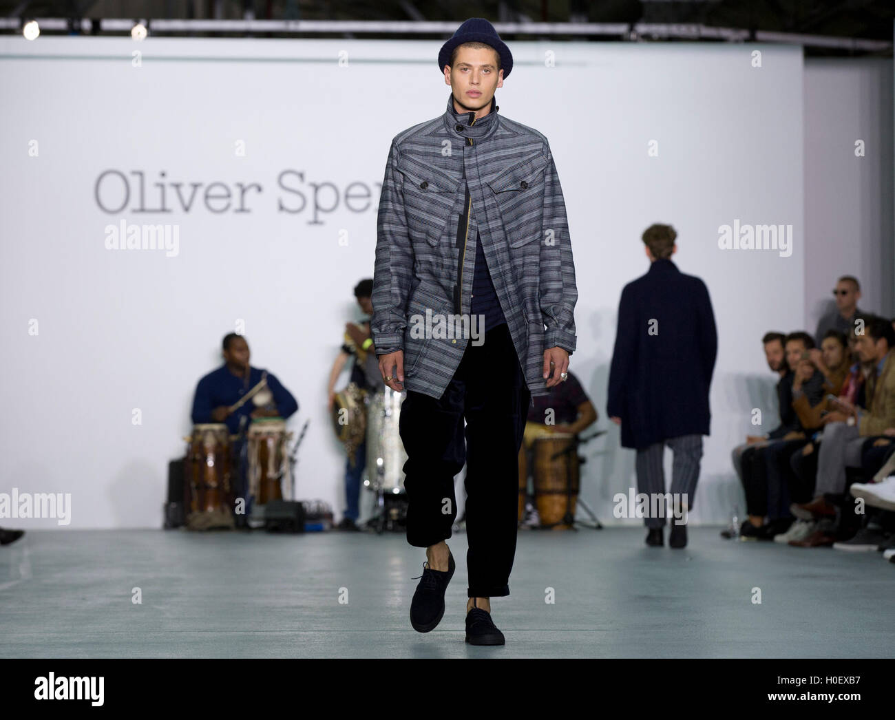Models on the catwalk during the Oliver Spencer Spring/ Summer 2017 ...